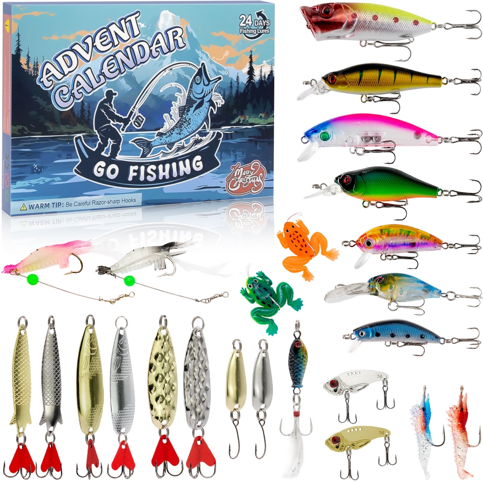 Fishing Advent Calendar 2025, 24 Days Christmas Countdown Calendar ...