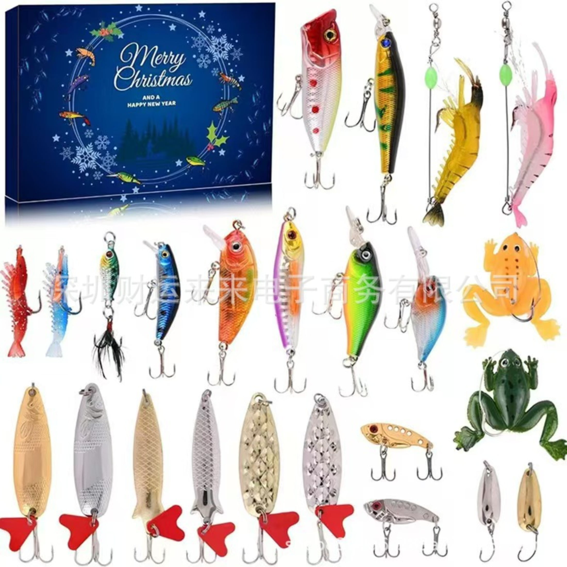 Fishing Advent Calendar - 24 Days Blind Box with Miniature Tackle Toys ...