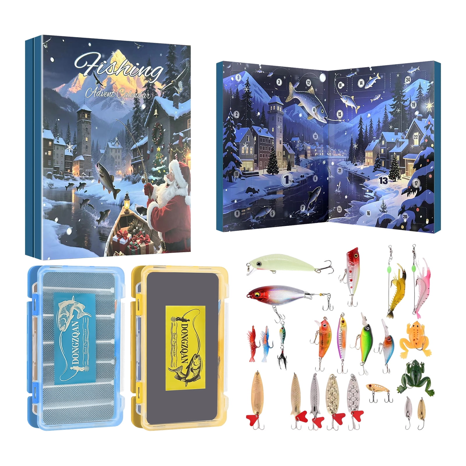 Fishing Advent Calendar Gift Set with Premium Lures and Tackle Boxes ...