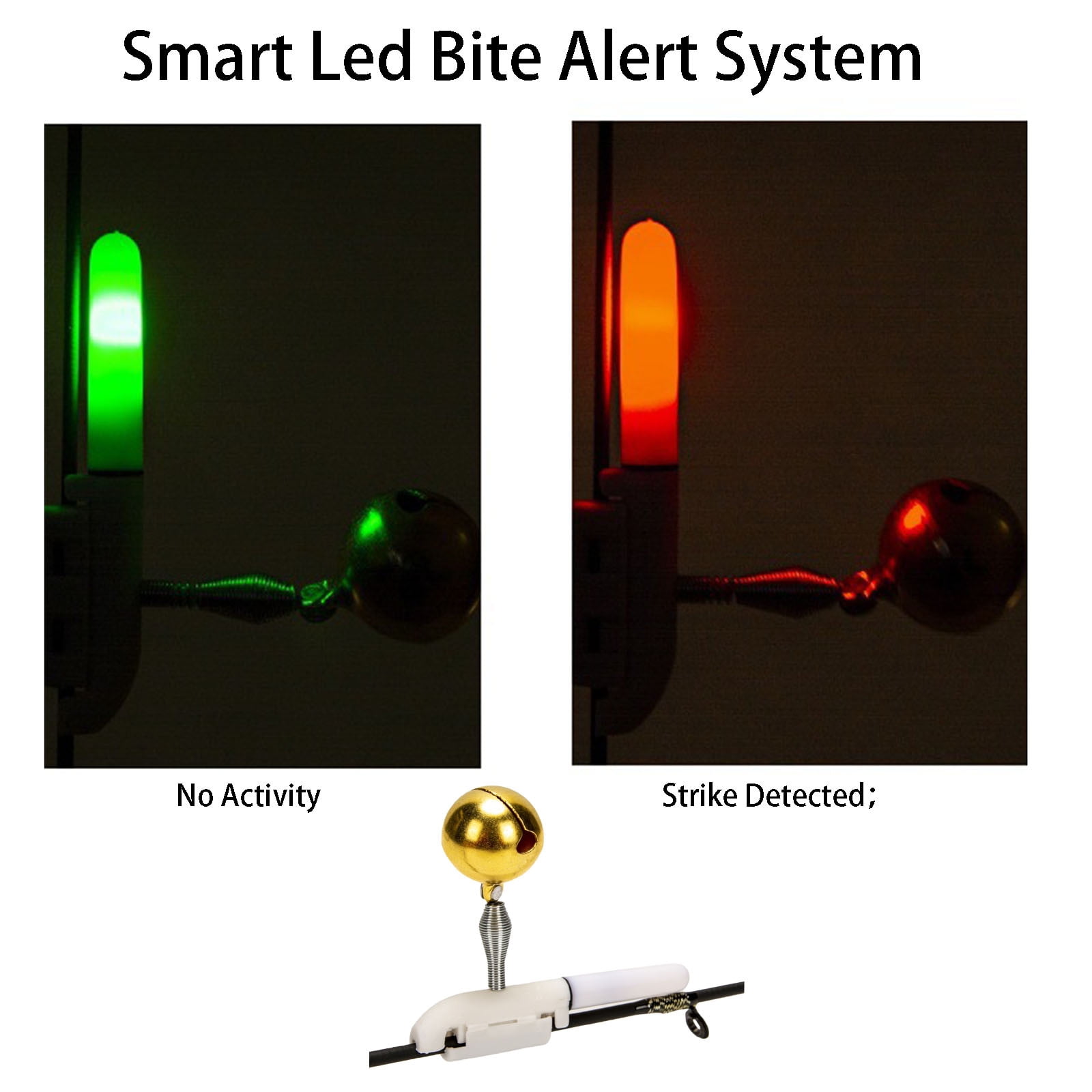 Fishing Alarm for Rod LED Smart Sensor Light Night Fishing Sound Alert ...
