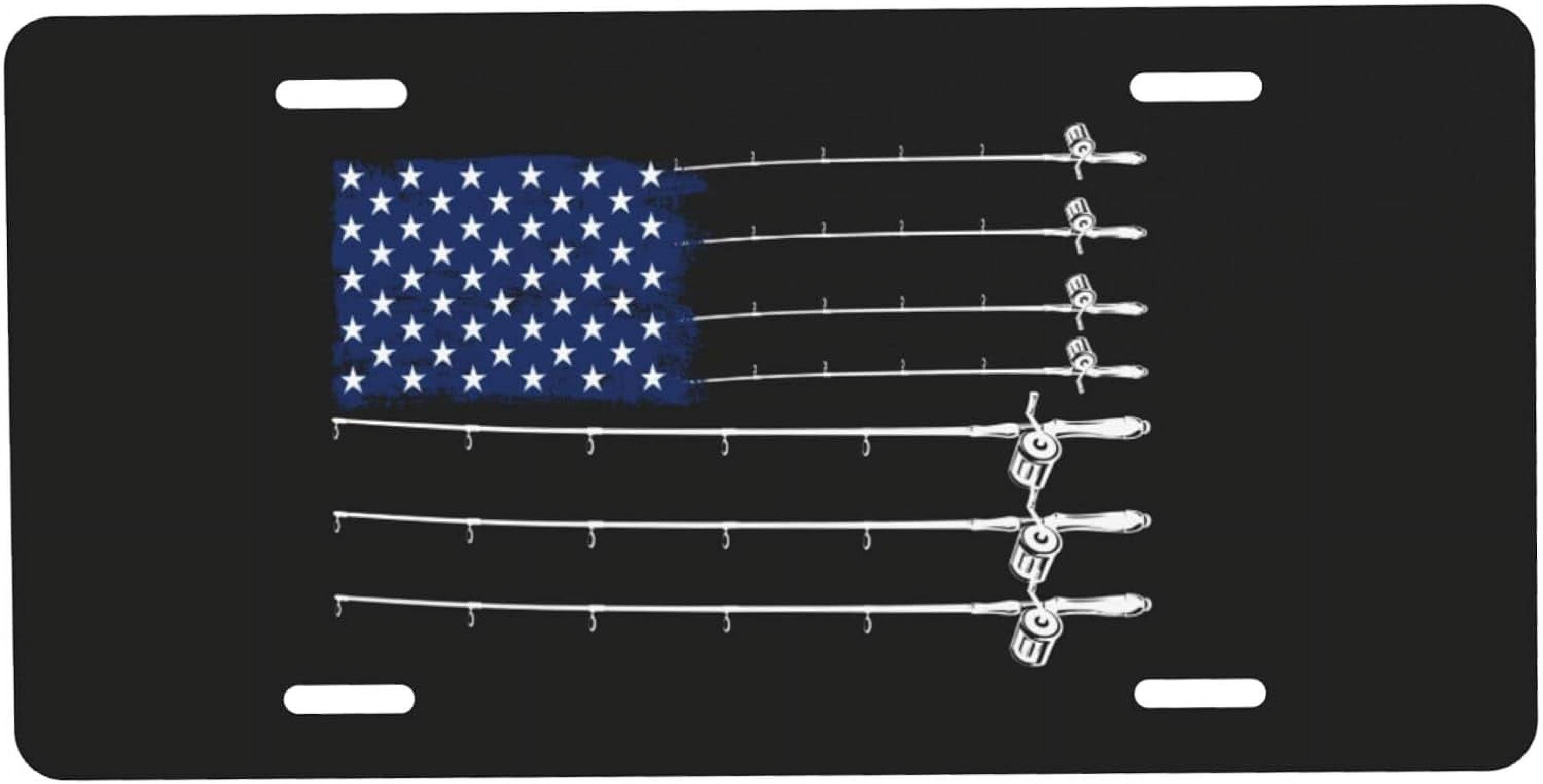 Fishing American Flag Decorative Car Front License Plate,Vanity Tag ...