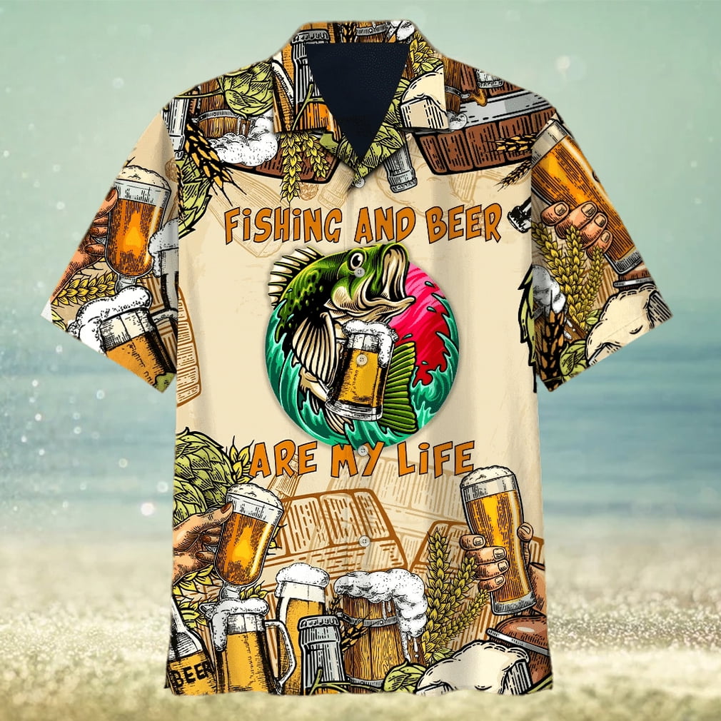 Fishing And Beer Is My Life Unisex Hawaiian Shirts - Walmart.com