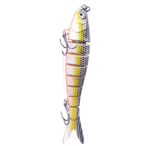 Fishing Baits Muti-Section Jointed Casting Soft Lures Treble Hooks Hard ...
