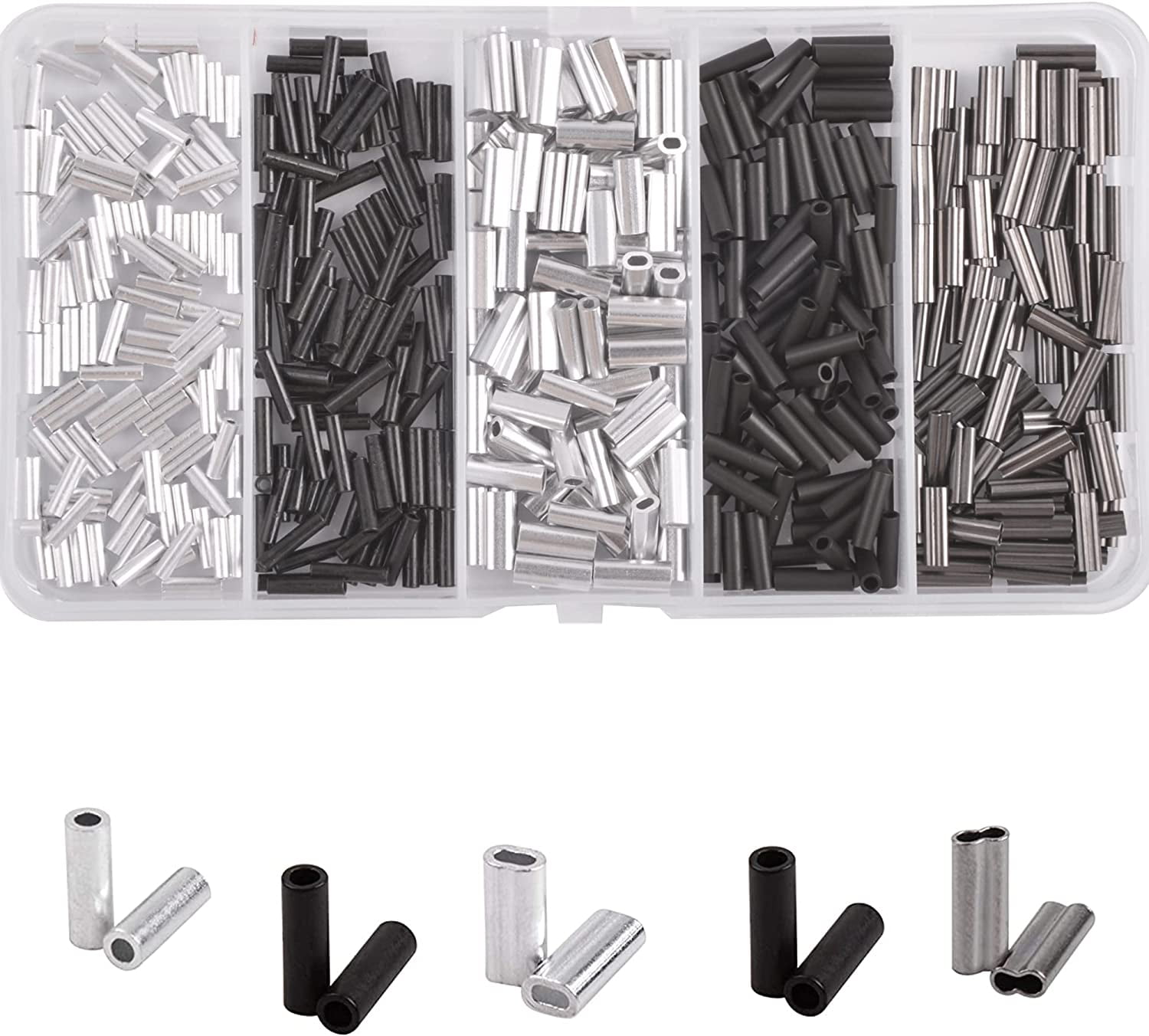 Walmart 500pcs Fishing Crimp Sleeves Kit, Aluminum Copper Crimping Loop ...