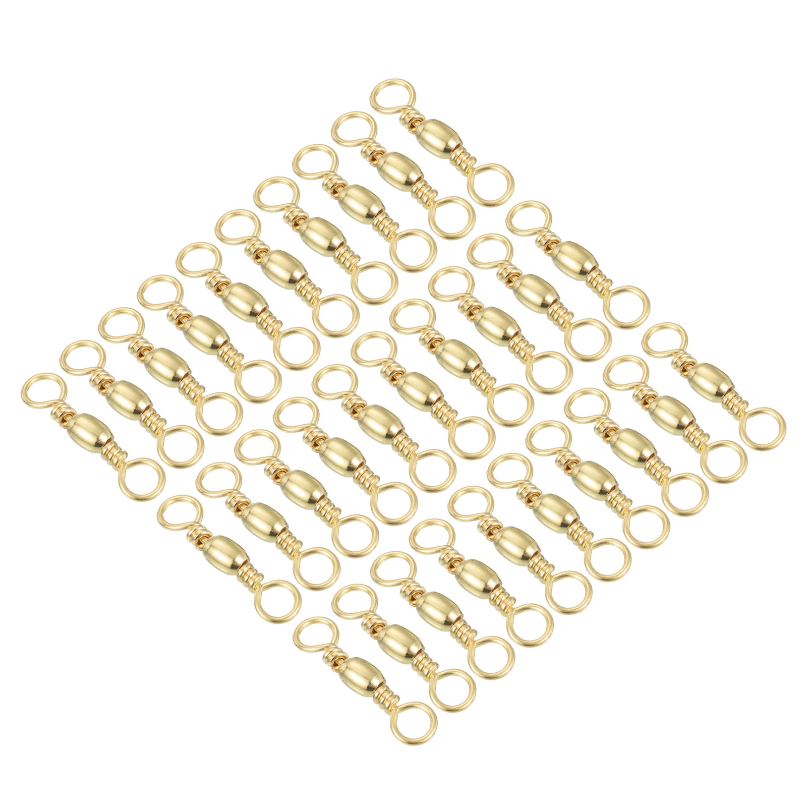 Fishing Barrel Swivel, 30Pcs 125lb Carbon Steel Terminal Tackle, Golden ...