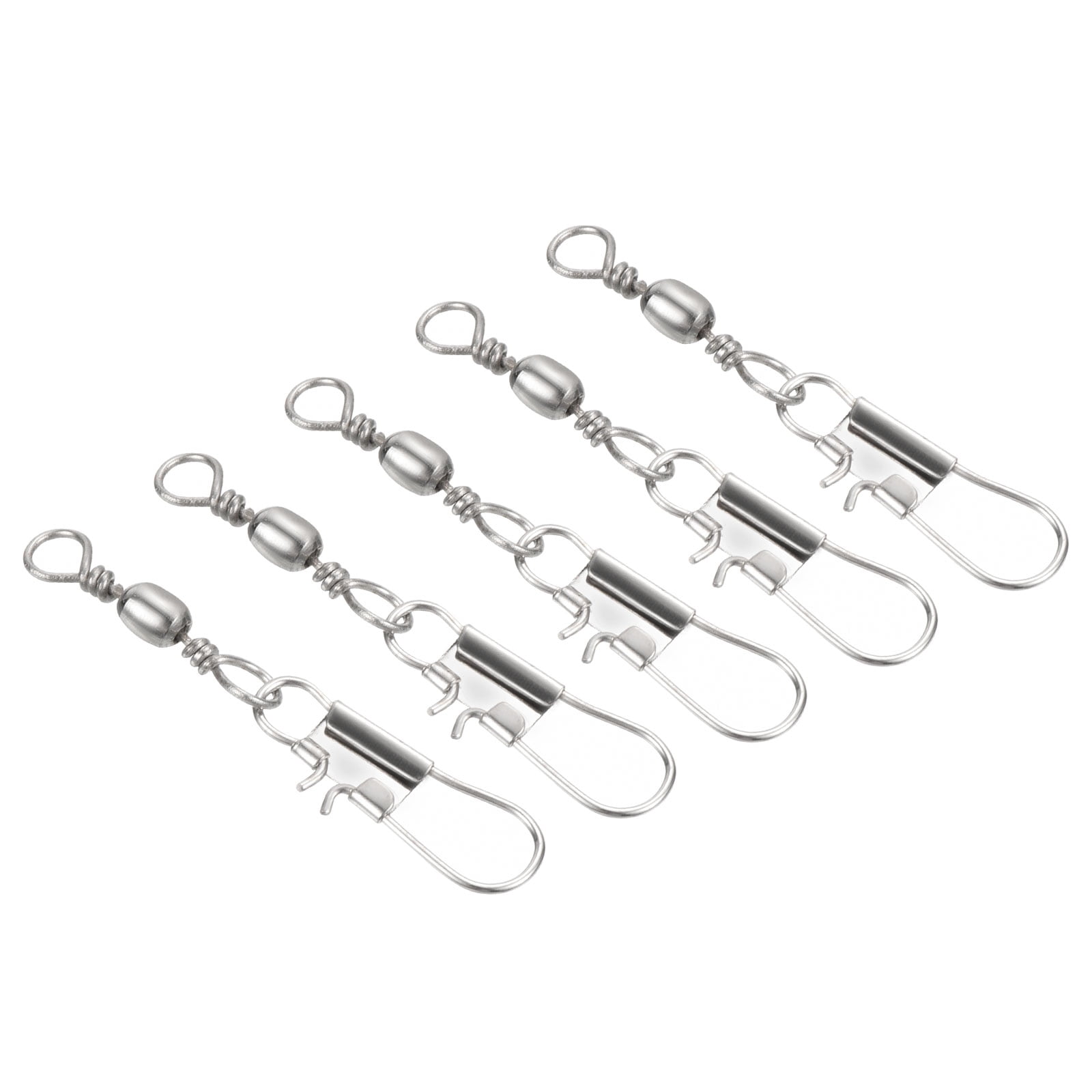 Fishing Barrel Swivel with Interlock Snap, 15lb Carbon Steel Solid Ring ...