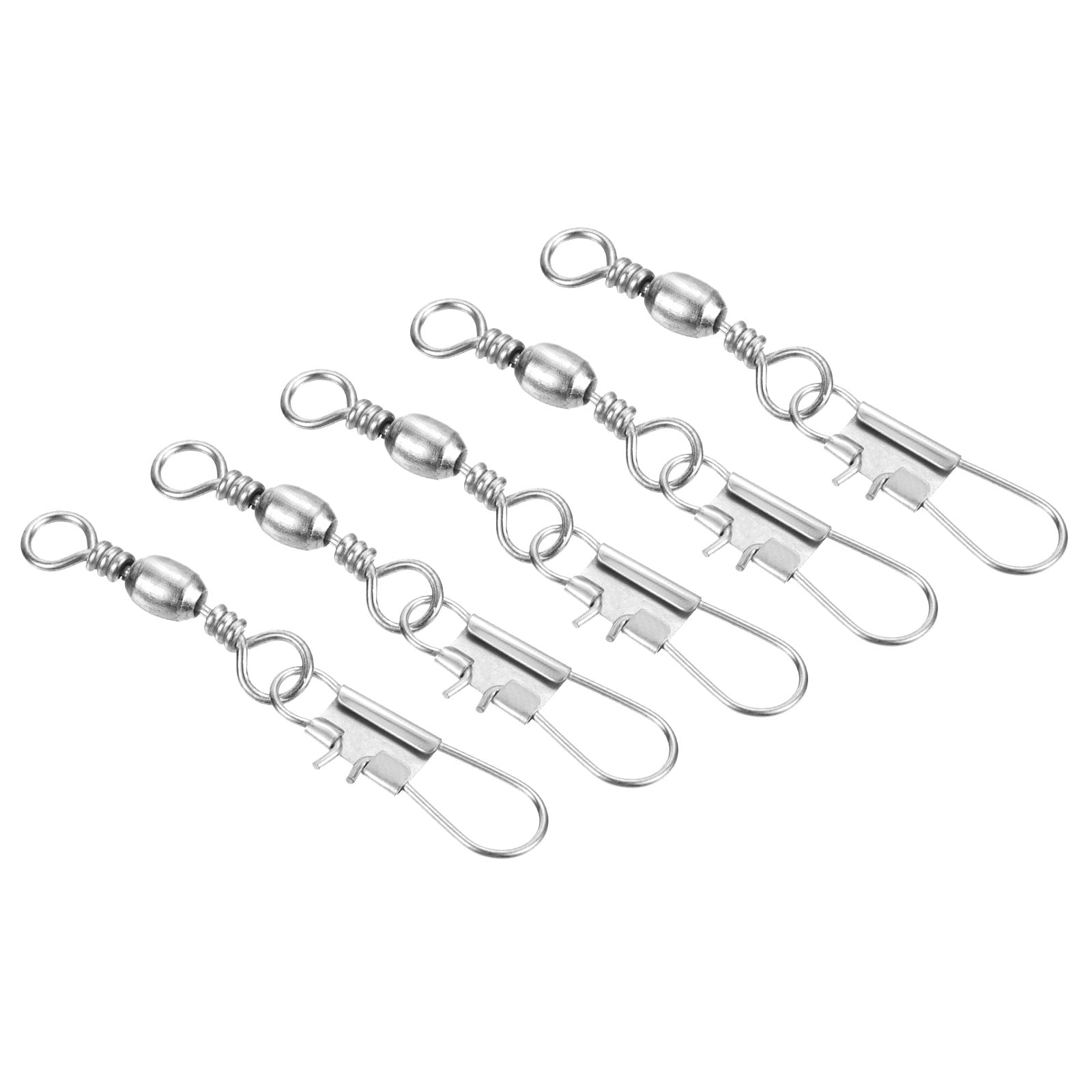 Fishing Barrel Swivel with Interlock Snap, 35lb Carbon Steel Solid Ring ...