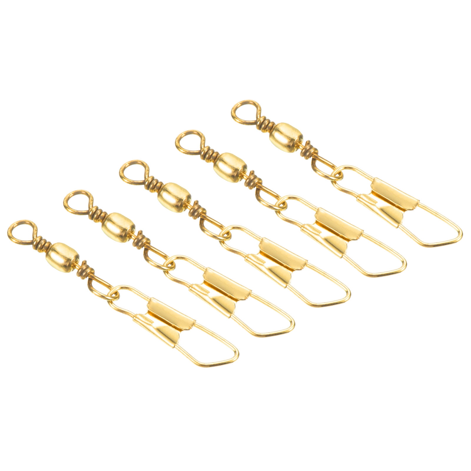 Fishing Barrel Swivel with Safety Snap, 15lb Carbon Steel Solid Ring ...