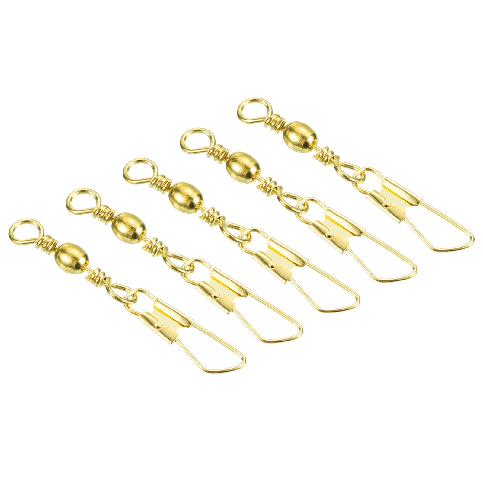 Fishing Barrel Swivel with Safety Snap, 22lb Carbon Steel Solid Ring ...