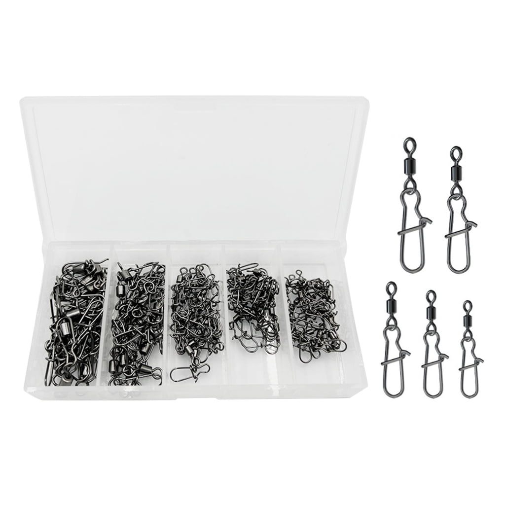 Fishing Barrels Swivels, High Strength Rolling Bearing Snaps Lure Connector Clip, Saltwater or ...