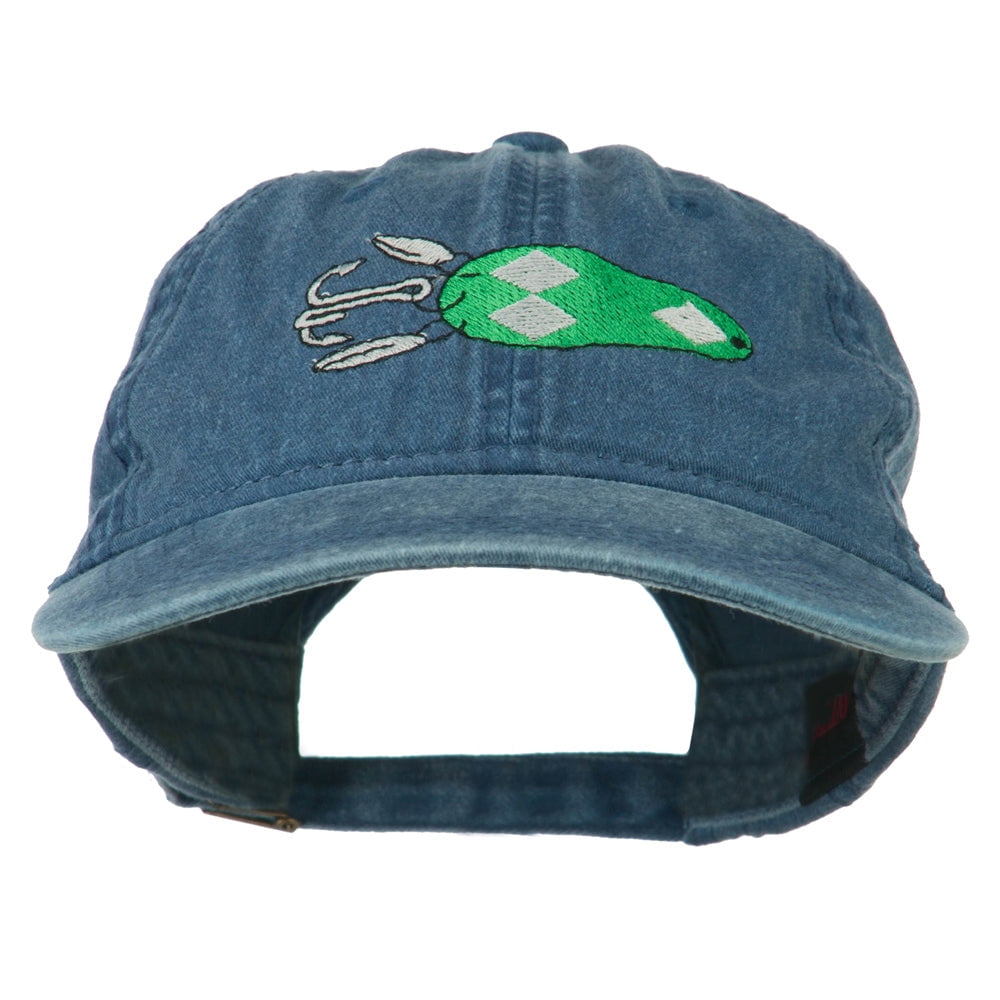Fishing Bass Lure Embroidered Washed Cap - Navy OSFM - Walmart.com