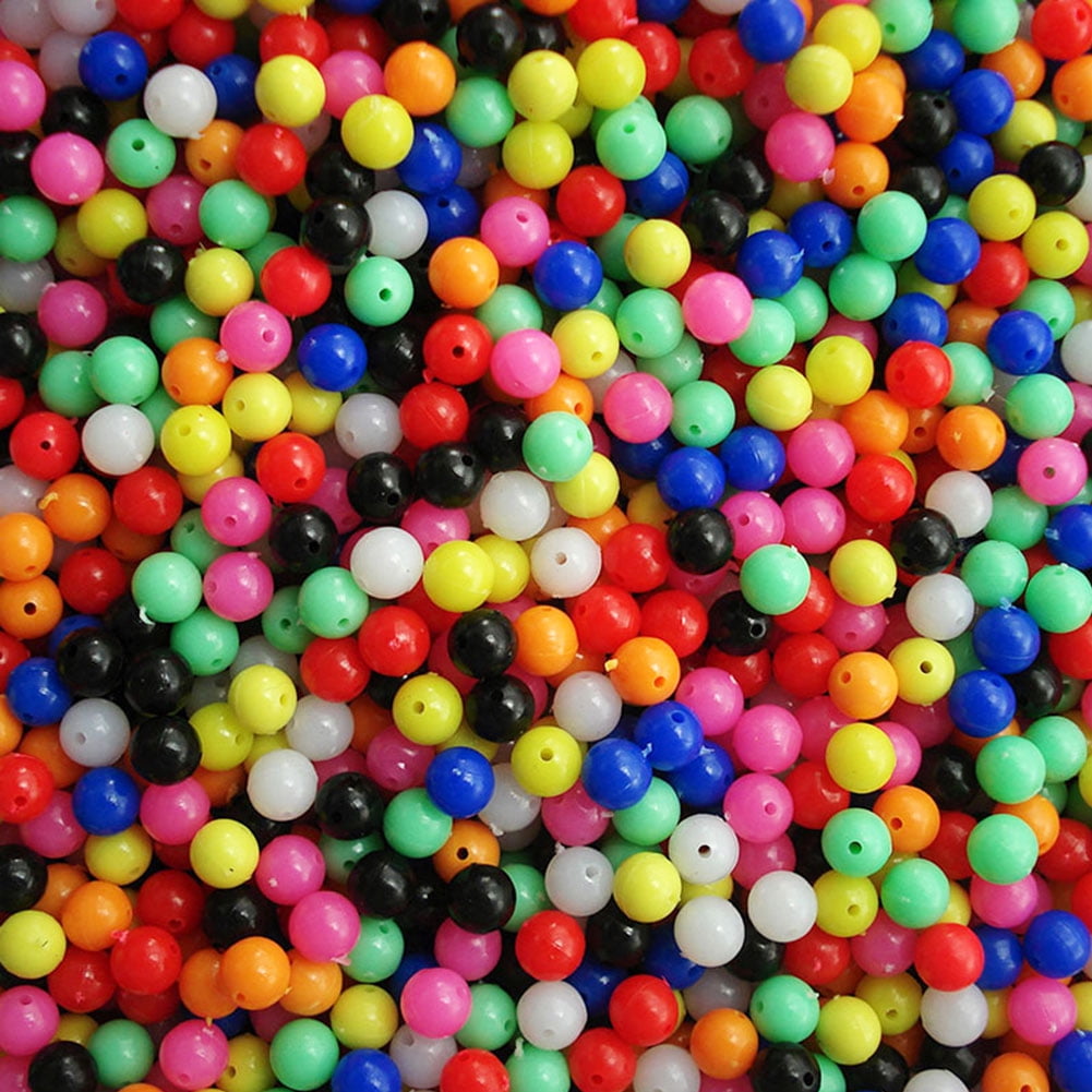 Fishing Beads, 100Pcs 6mm/8mm Round Multicolor Rig Beads Sea Fishing ...