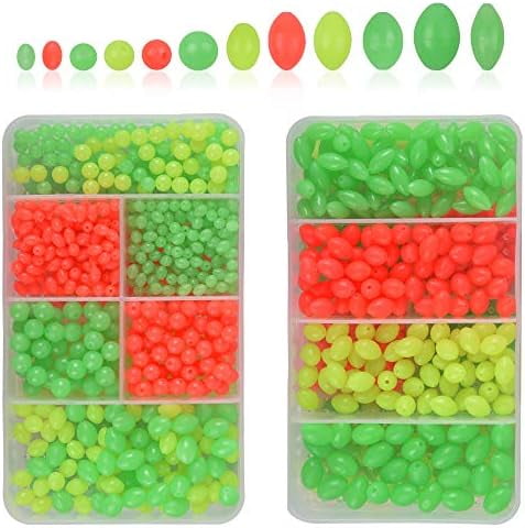 Fishing Beads Assorted Set, 1000pcs Glow Beads Fishing Bait Eggs Soft ...