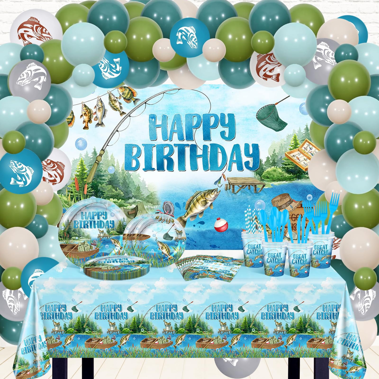 Fishing Birthday Party Decorations 274PCS Gone Fishing Party ...