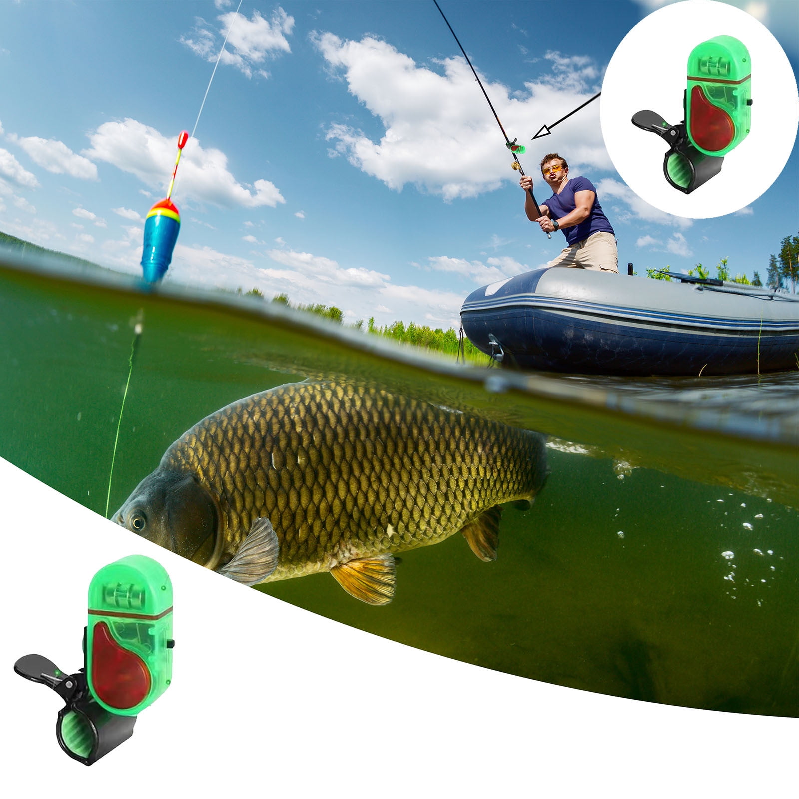 Fishing Bite Alarm with LED Light, 2025 New Smart Fish Bite Alarm Sound ...