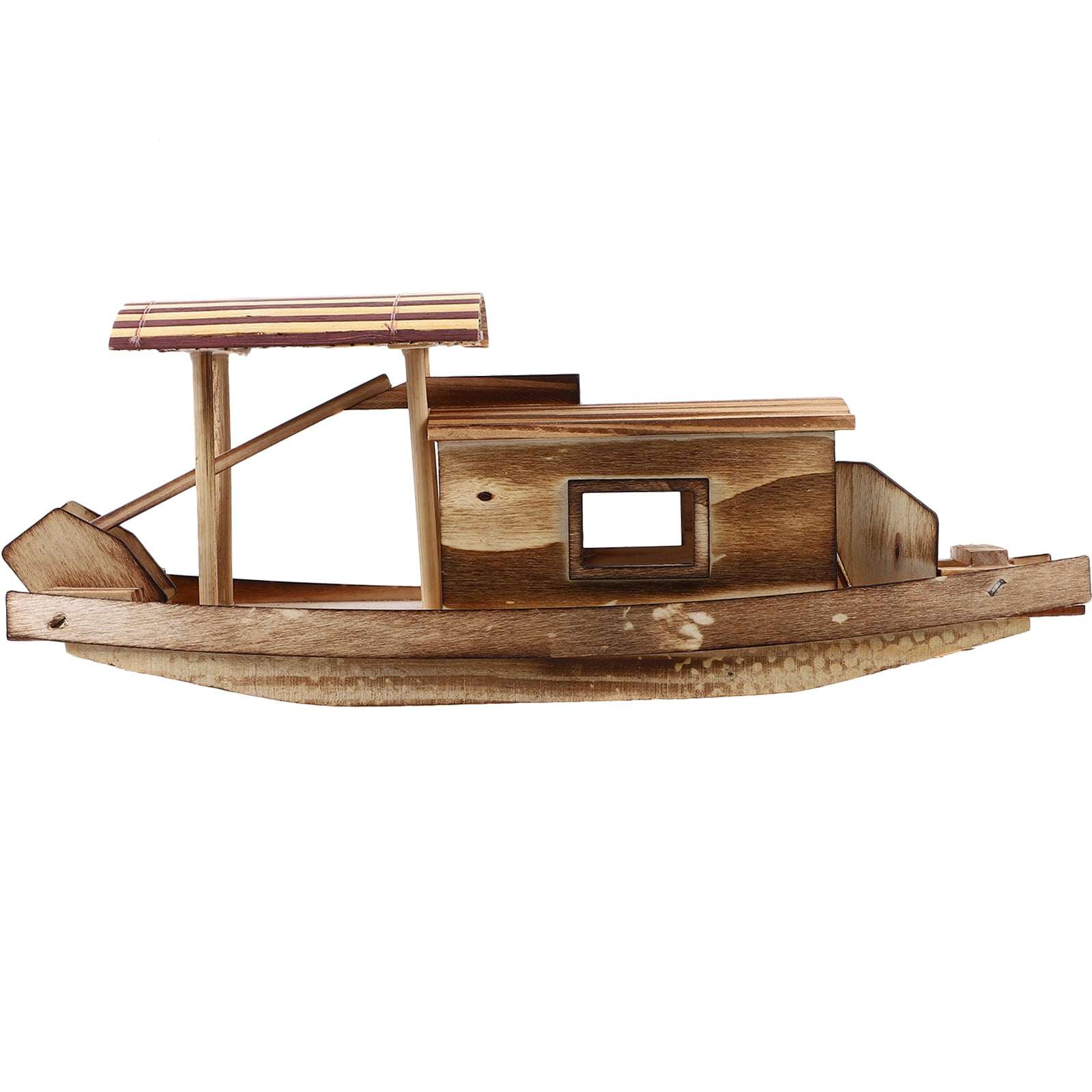 Fishing Boat Wooden Home Shack Model Ornaments Travel Office - Walmart.com