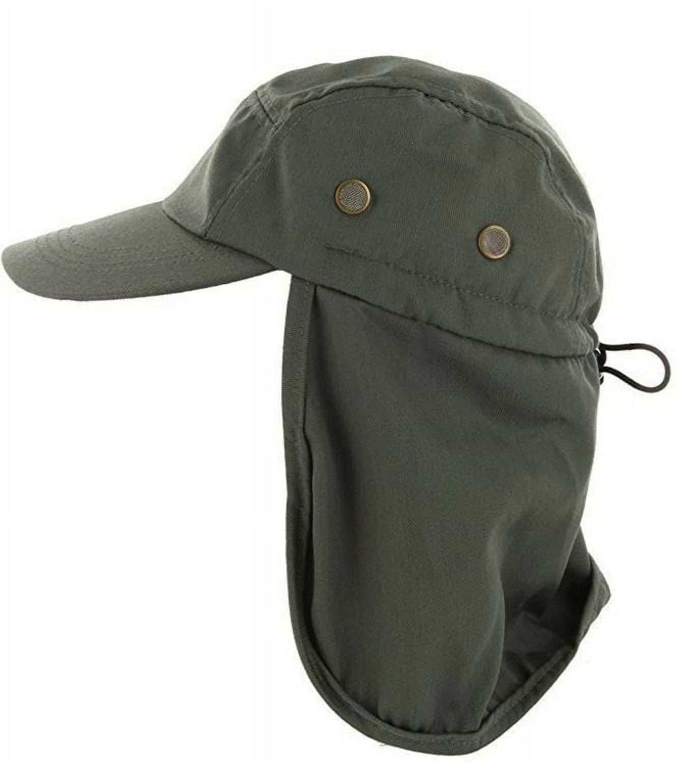 Fishing Boating Hiking Army Military Snap Brim Cap With Ear and Neck ...