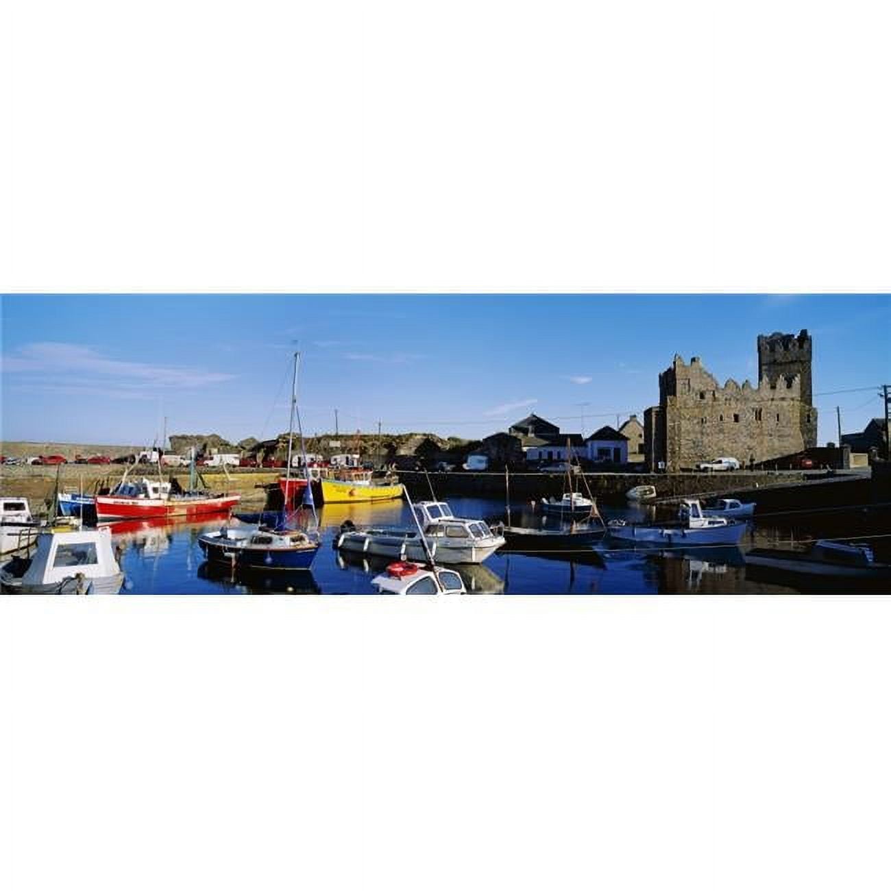 Fishing Boats At A Harbor Slade Castle Slade County Wexford Republic of ...