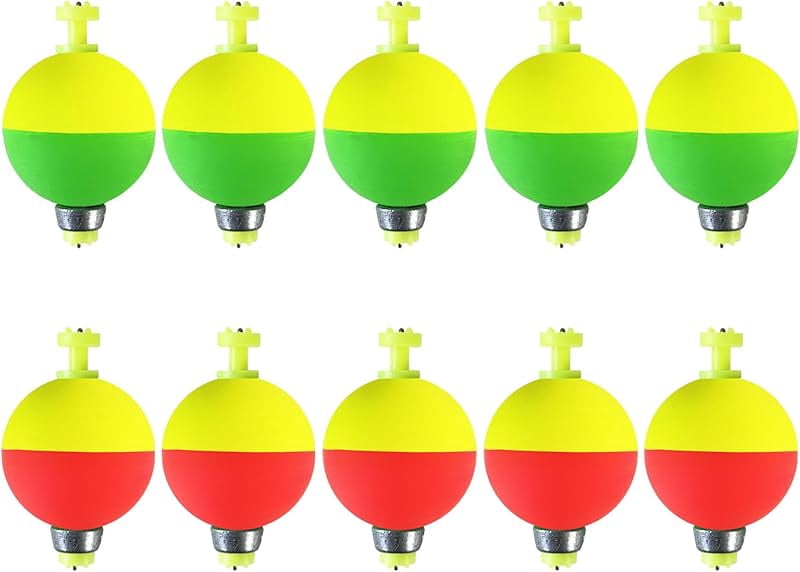 Fishing Bobbers Floats,10 Packs Weighted Bobbers for Fishing Foam Snap ...