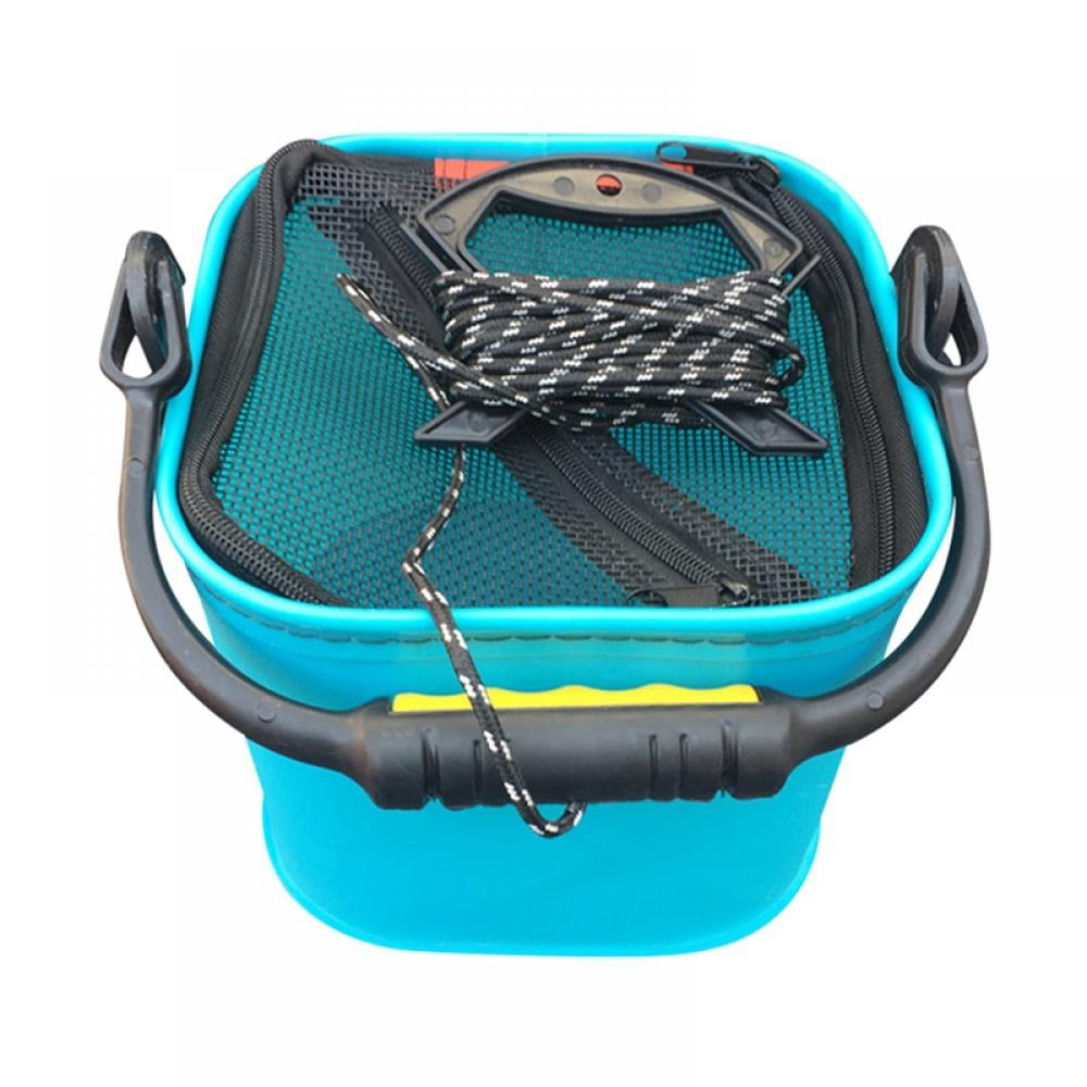 Fishing Bucket, 7.9 x 7.9 in Multifunctional Portable Folding Fishing ...