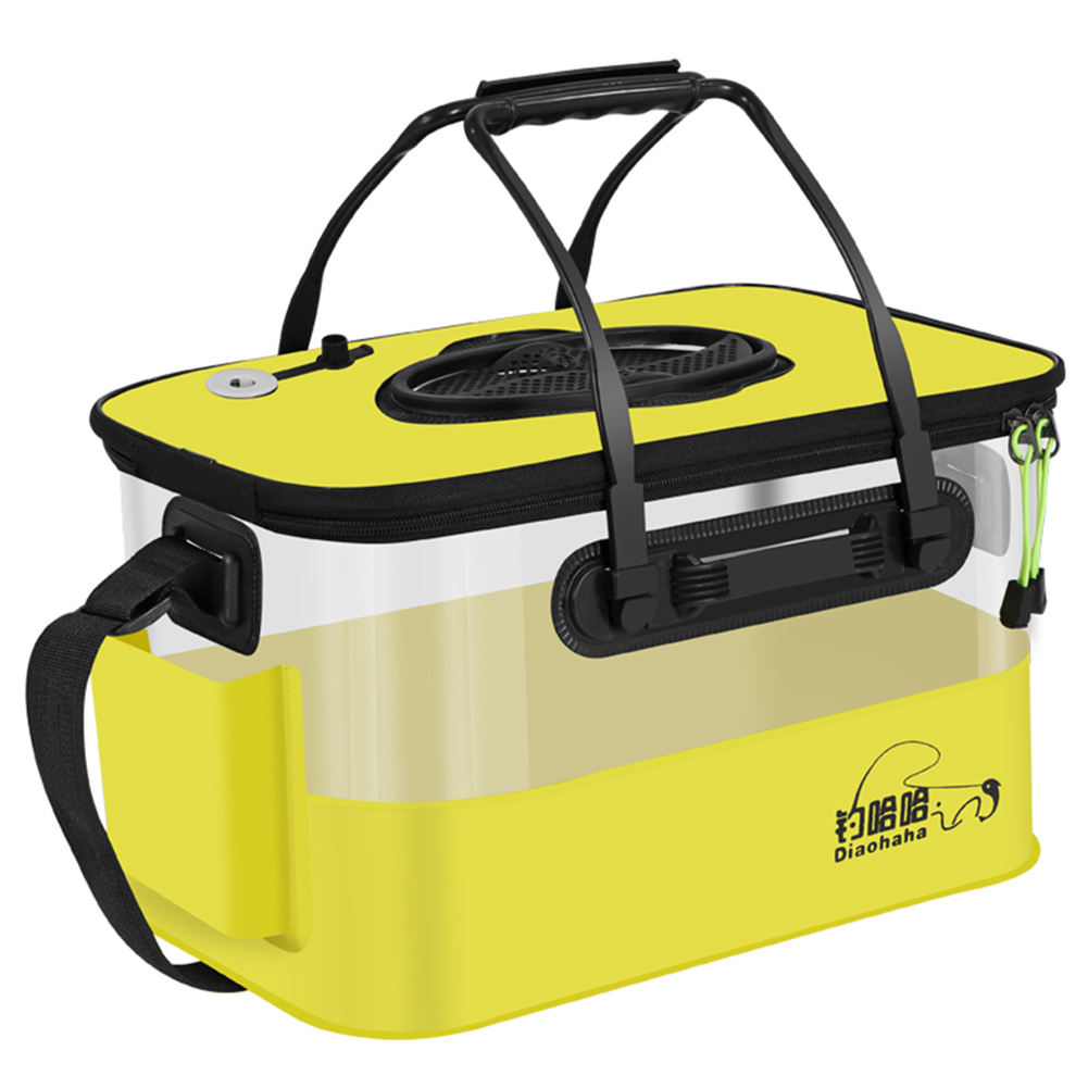Fishing Bucket Leakage Foldable Live Fish Container EVA (35 17L Yellow ...