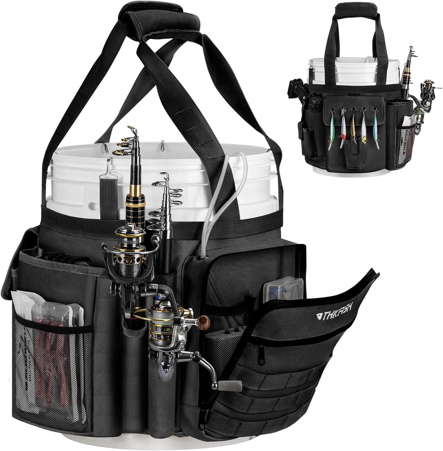 Fishing Bucket Organizer for 5 Gallon Bucket, Ice Fishing Bucket Bag ...
