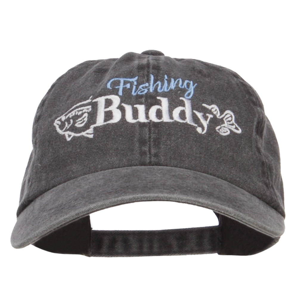 Fishing Buddy Embroidered Washed Cap - Black OSFM - Walmart.com