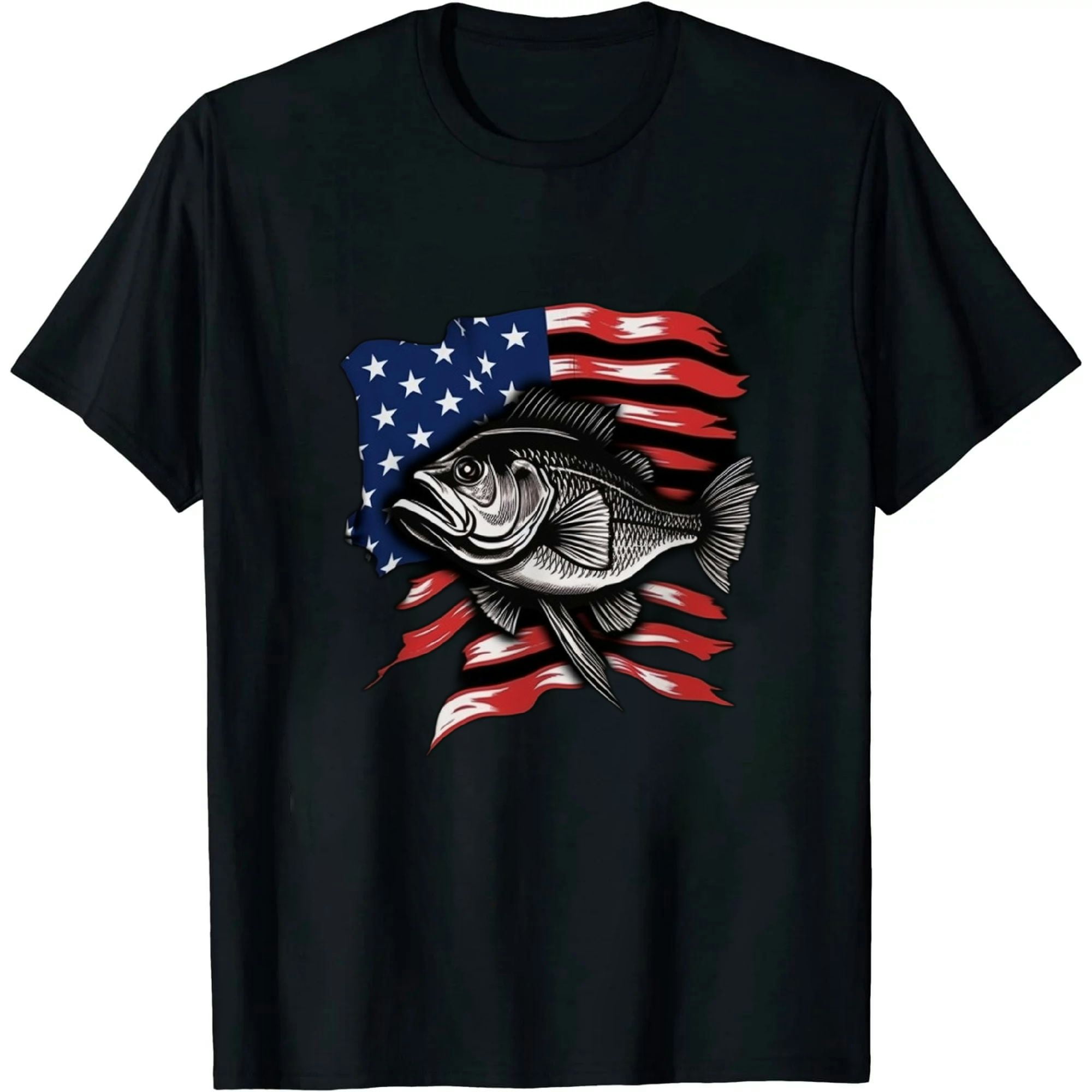 Fishing Camouflage T-Shirts Bass Fish Fisherman Shirts Short Sleeve ...