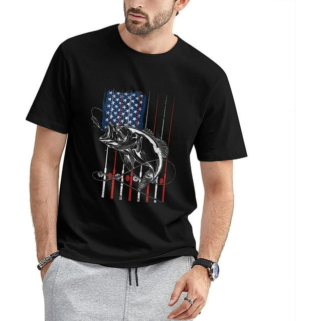 Fishing Camouflage T-Shirts Bass Fish Fisherman Shirts Short Sleeve ...