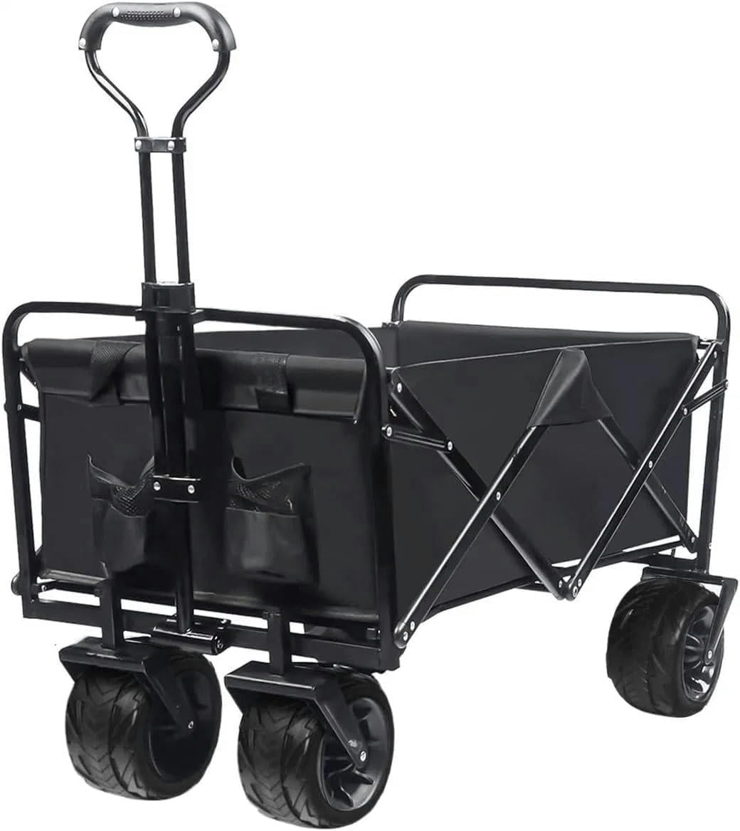 Fishing Cart Collapsible Wagon Cart Heavy Duty Foldable Beach Wagon ...