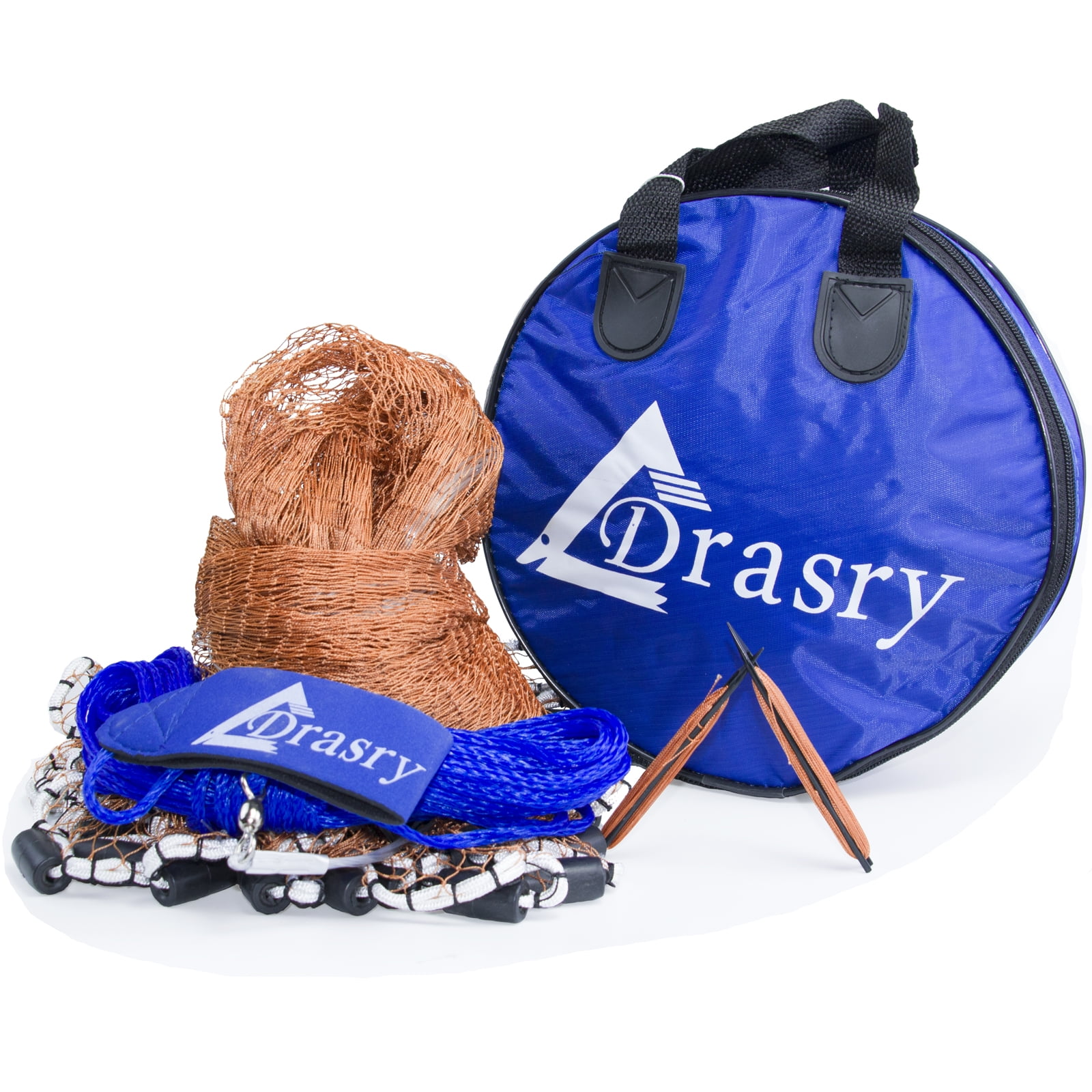 Drasry 6ft Heavy Duty Fishing Cast Net with 3/8 Mesh, Tire Line, and ...