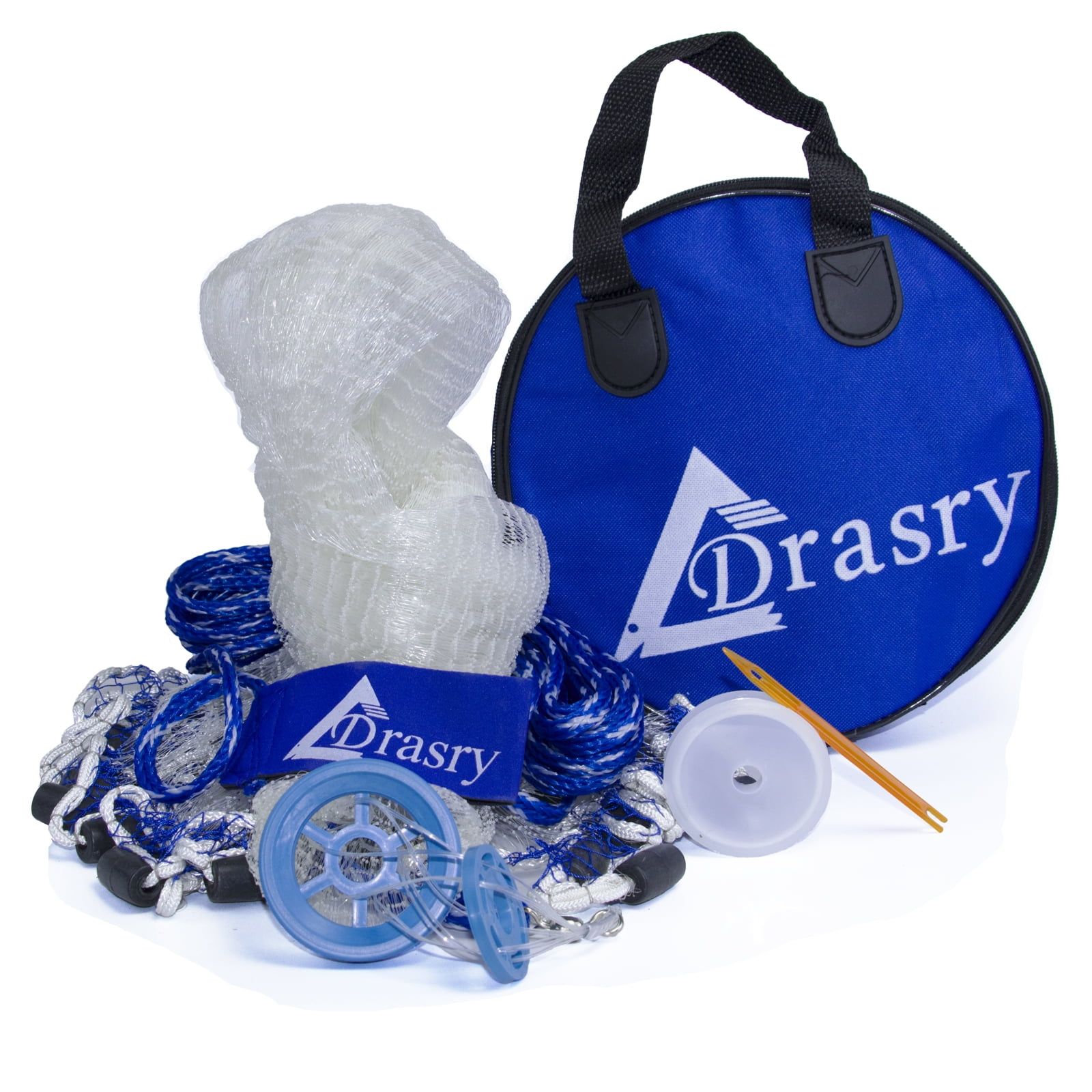 Fishing Cast Net 3/8 Mesh Heavy Duty Sinker 7ft Bait Trap Fish Throw ...