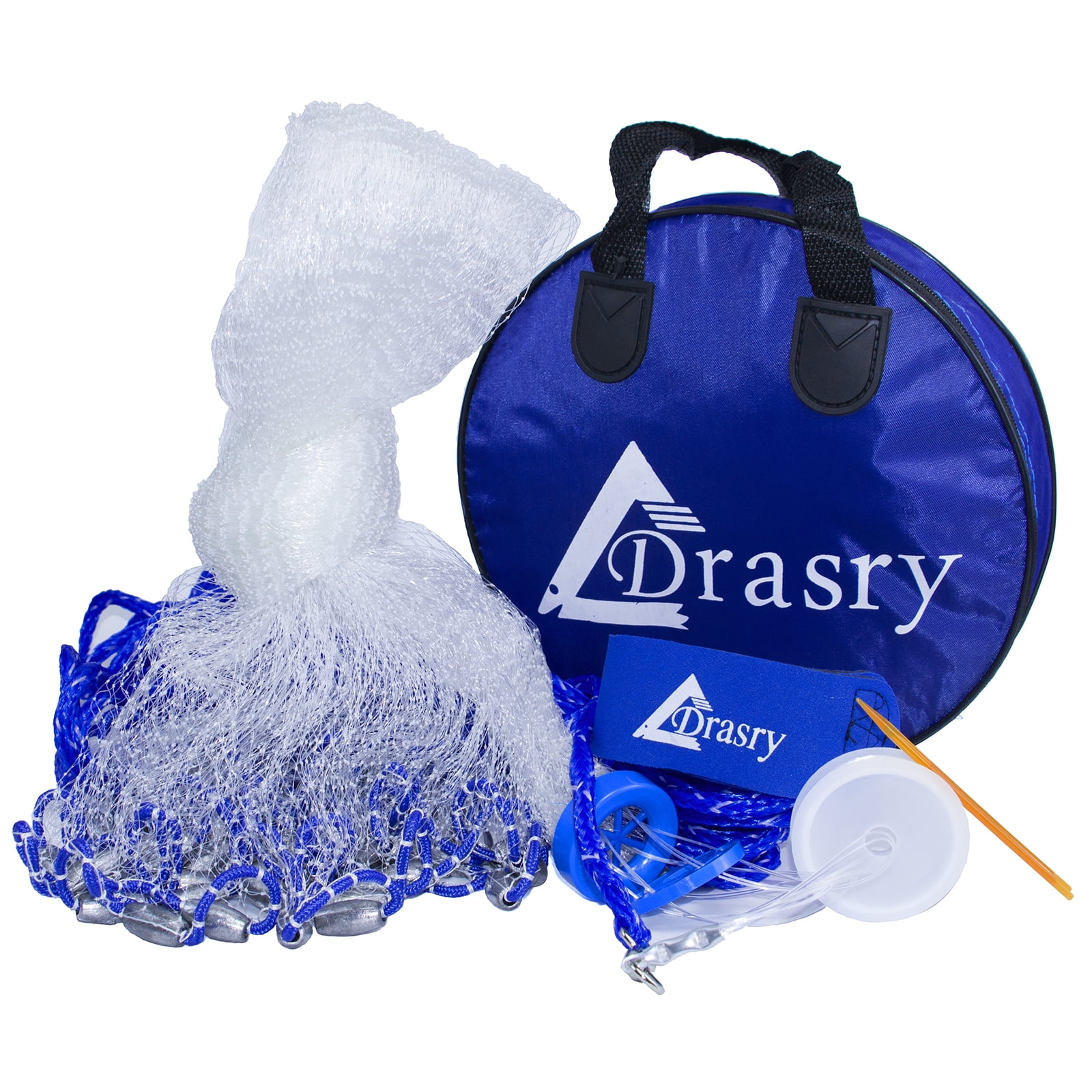 Fishing Cast Net 3/8in Mesh Radius 4ft Bait Trap Fish Throw Nets ...