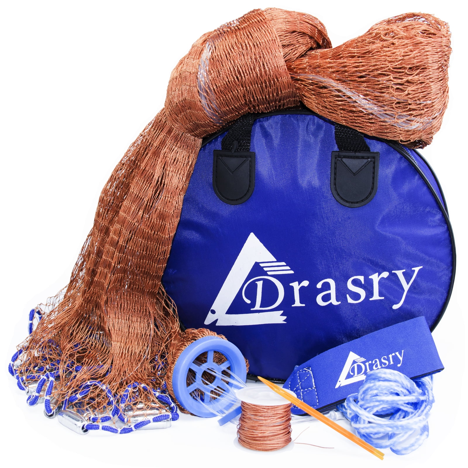 Drasry Fishing Cast Net, Heavy Duty 3/8inch Mesh, 6FT Radius, Bait Trap ...