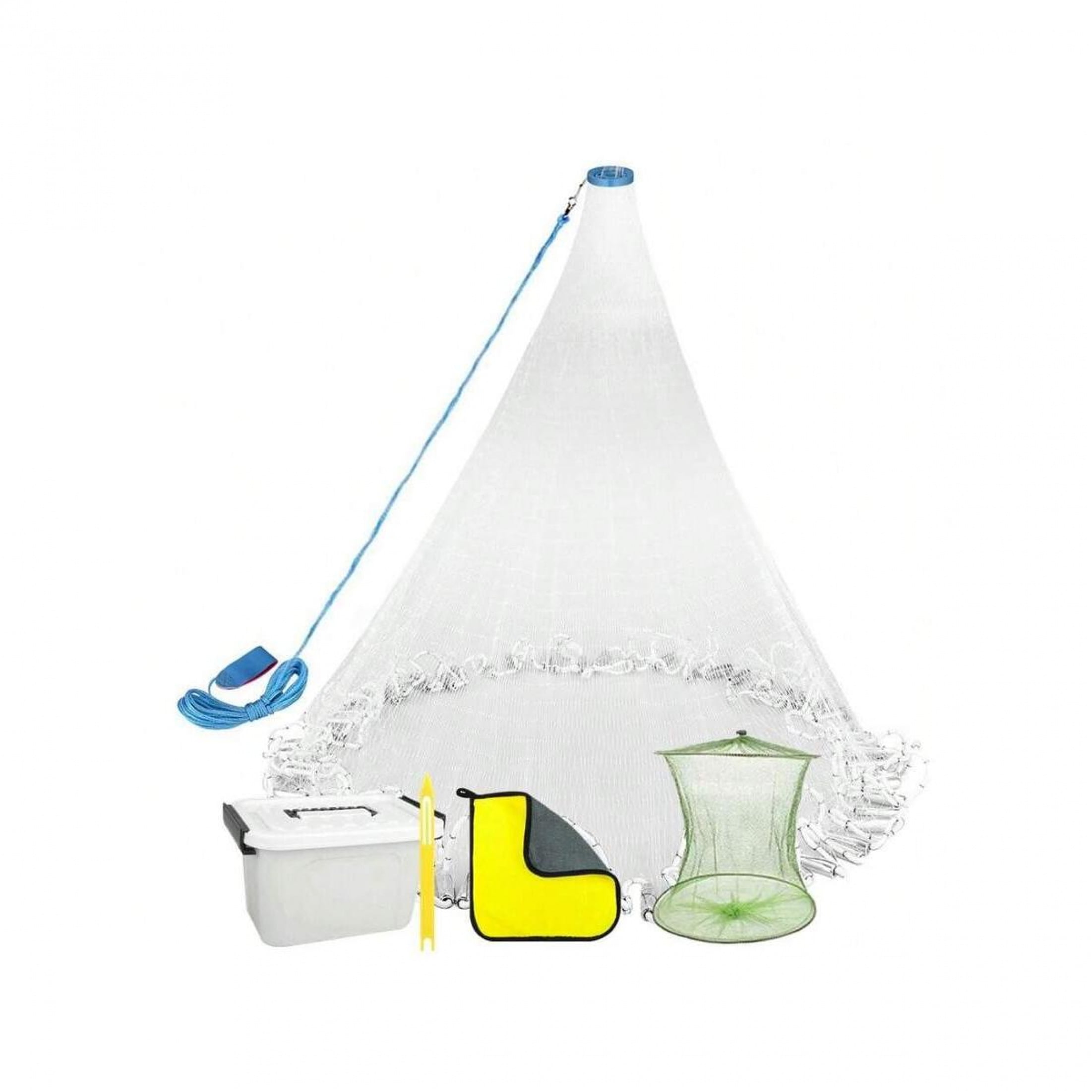 Fishing Cast Net Set (Cast Net + Fishing Bucket + Shuttle + Quick ...
