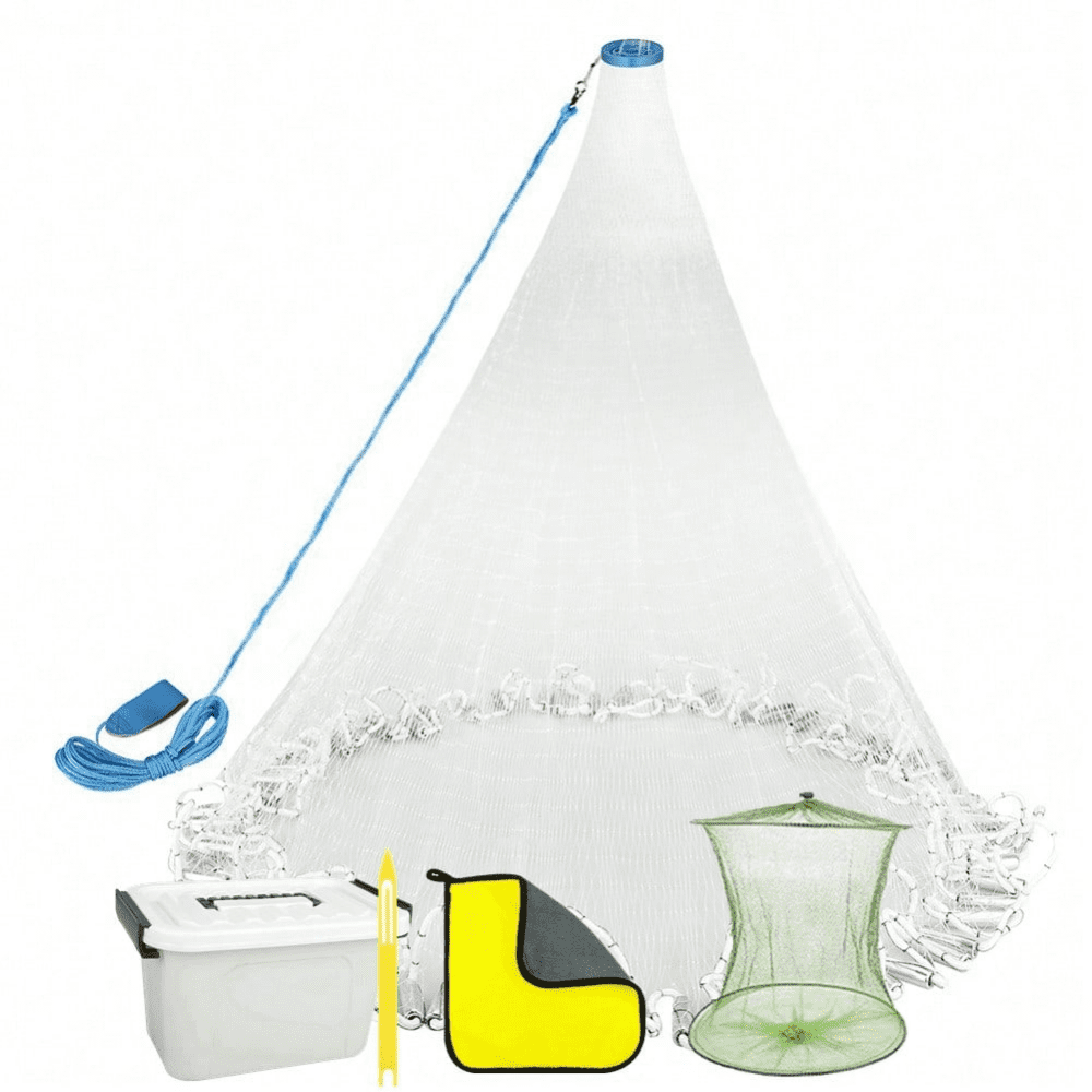 Fishing Cast Net Set (Cast Net + Fishing Bucket + Shuttle + Quick ...