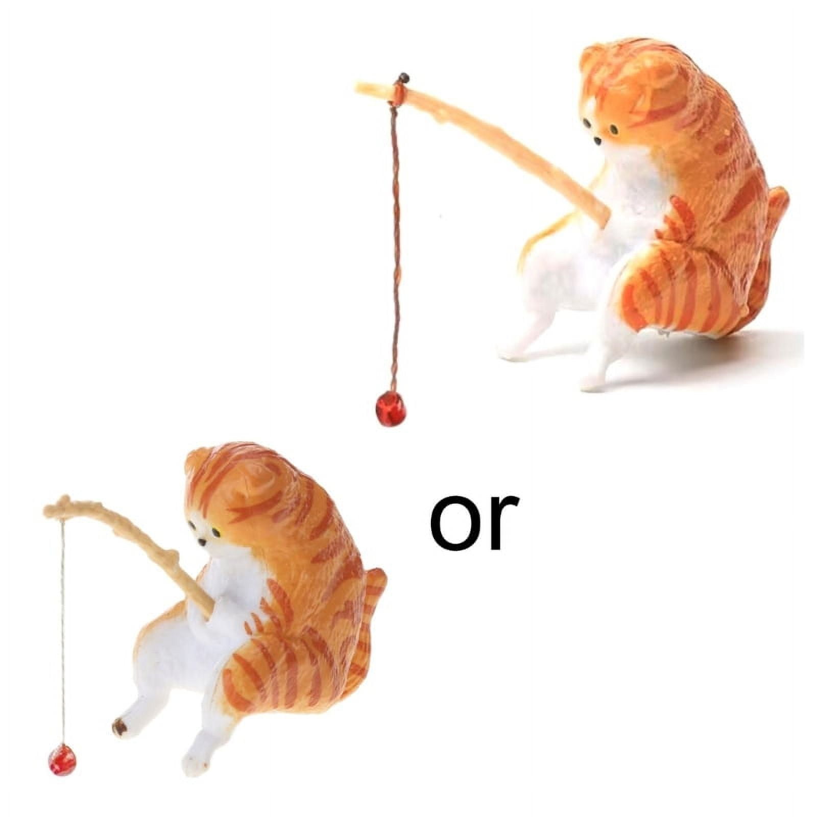 Fishing Cat Ornaments Aquarium Decoration Fish Landscaping Cartoon Cat ...