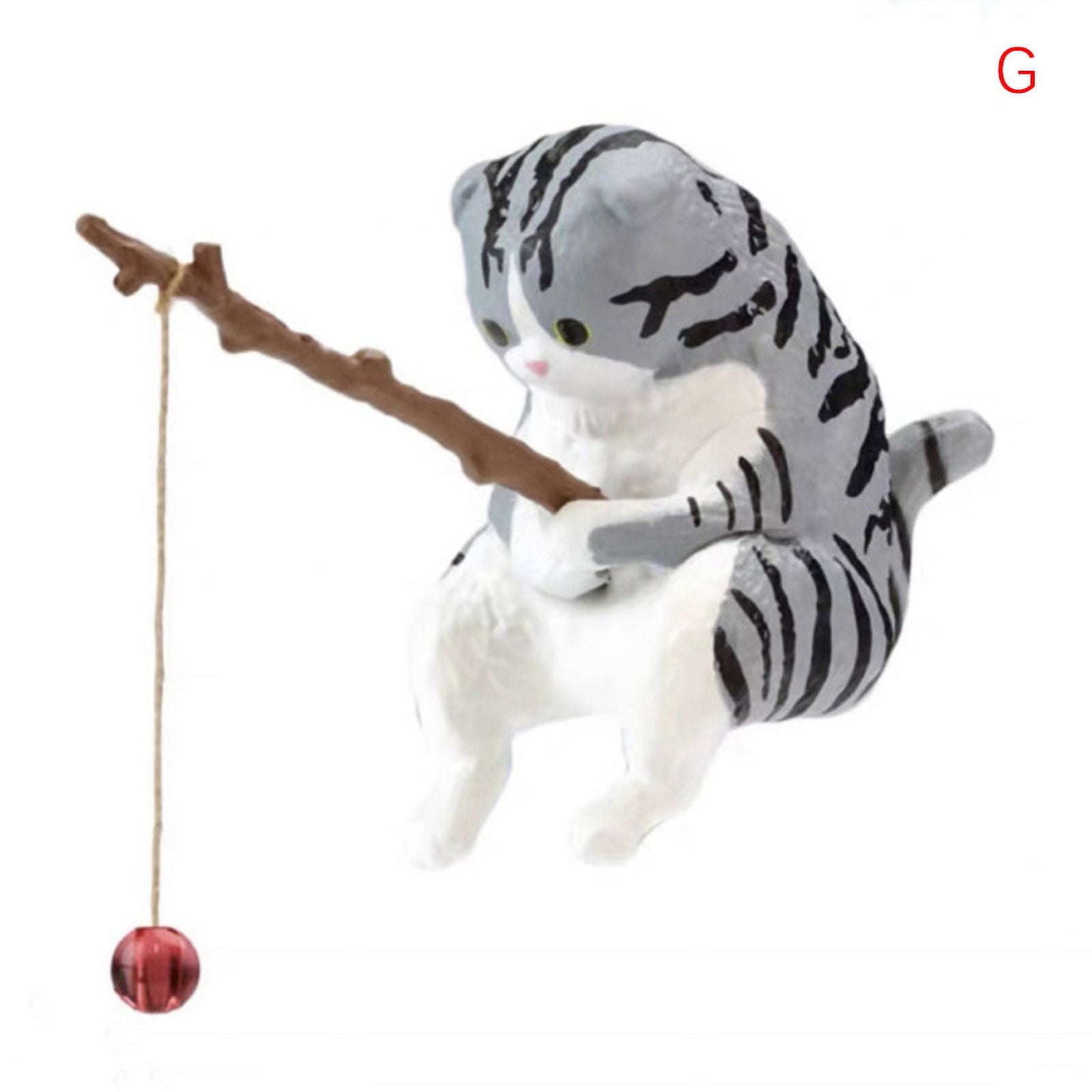 Fishing Cat Ornaments Aquarium Decoration Fish Landscaping Cartoon Cat ...