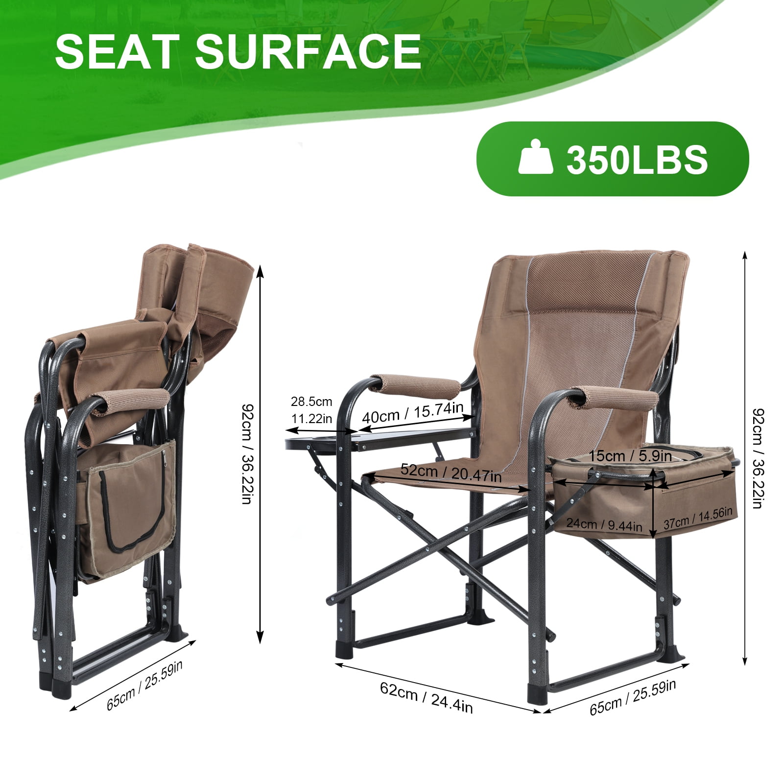Fishing Chair, Folding Ice Camping Chair for Adults, Outdoor Folding ...