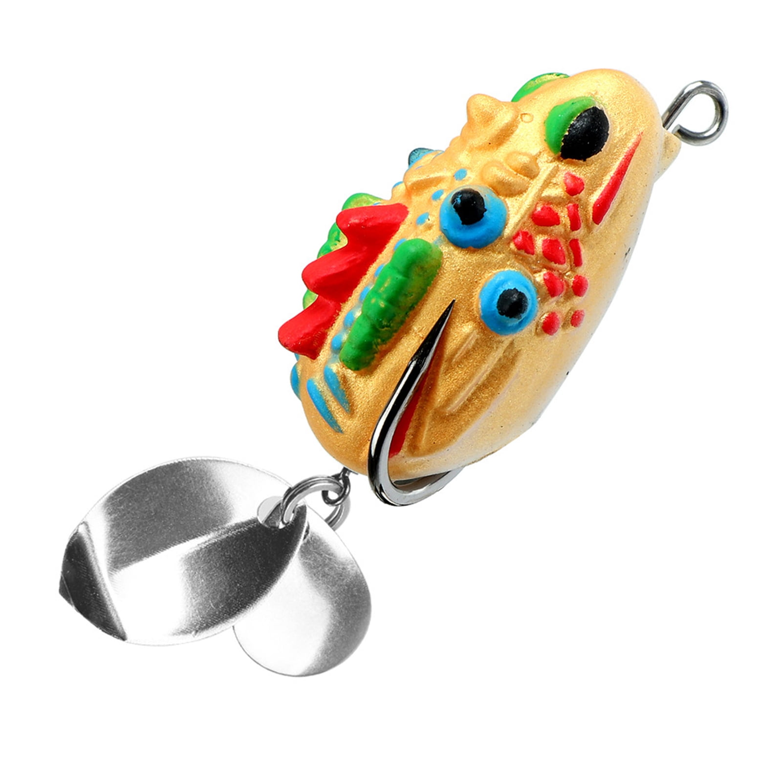 Fishing Crankbait Lures with Double Hook & Blade PVC Frogs Lures Soft ...