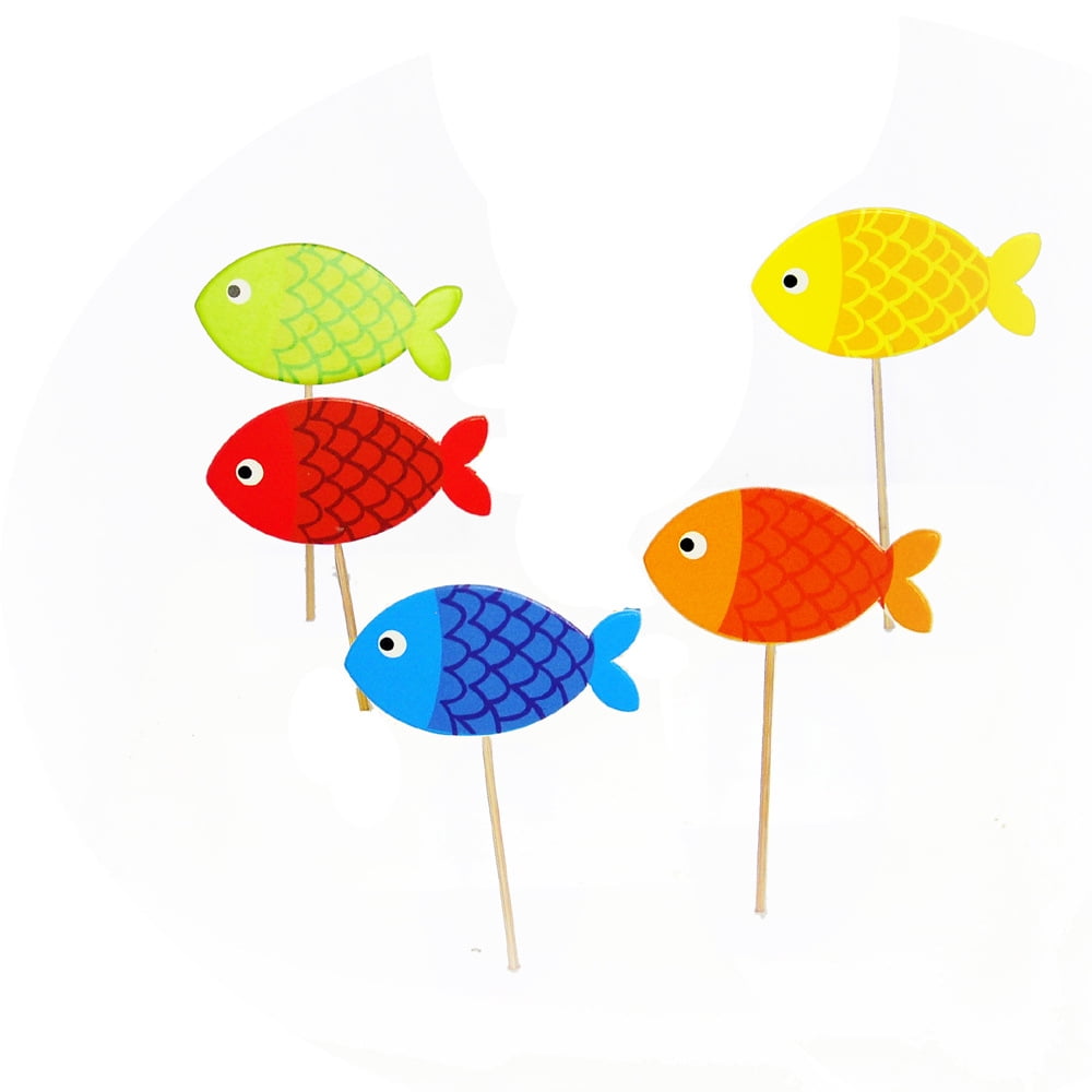 Fishing Cupcake Topper, 20pcs Go Fishing Cupcake Topper The Big One ...