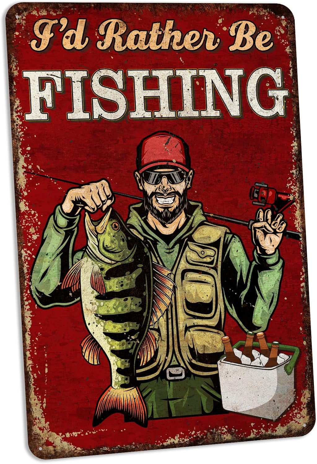 Fishing Décor For Home I'd Be Fishing Fishing Signs Man Cave Décor Lake ...