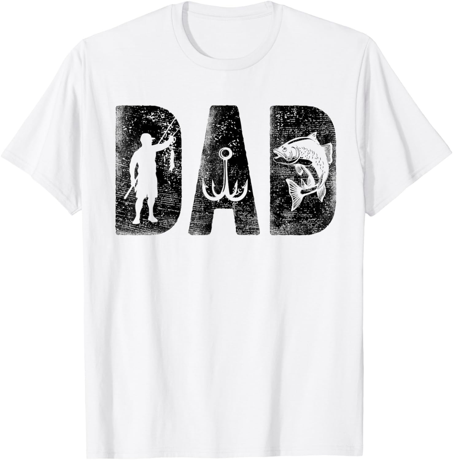 Fishing Dad Birthday Classic Bold Font Fish Daddy T-Shirt Tops Tee ...