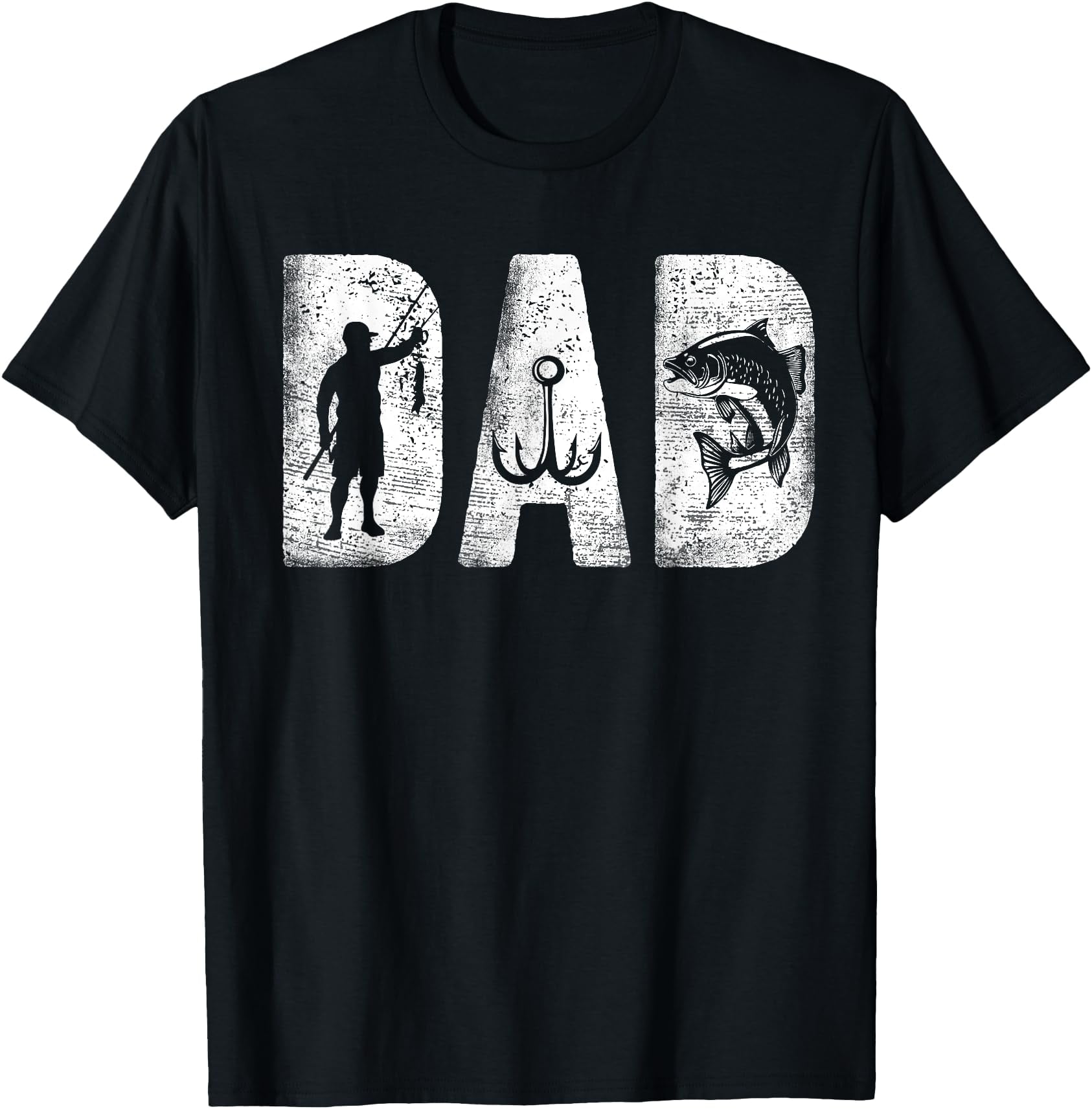 Fishing Dad Classic Bold Font Father's Day Fish Daddy T-Shirt - Walmart.com