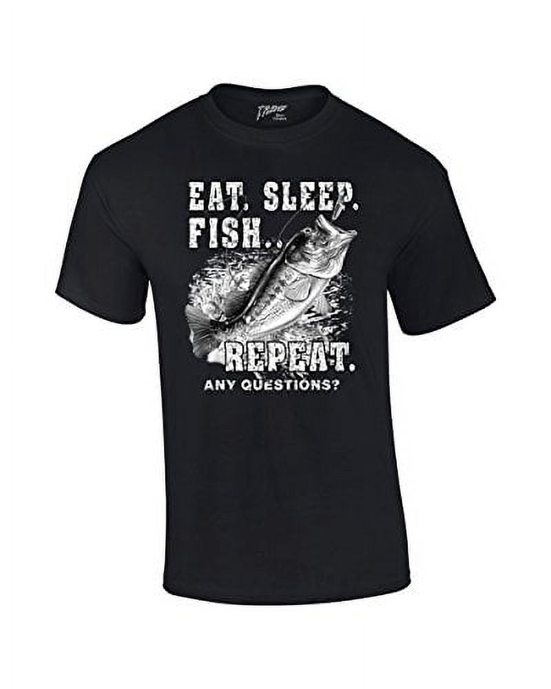 Fishing Eat Sleep Fish Repeat Funny Outdoors Novelty Short Sleeve T ...