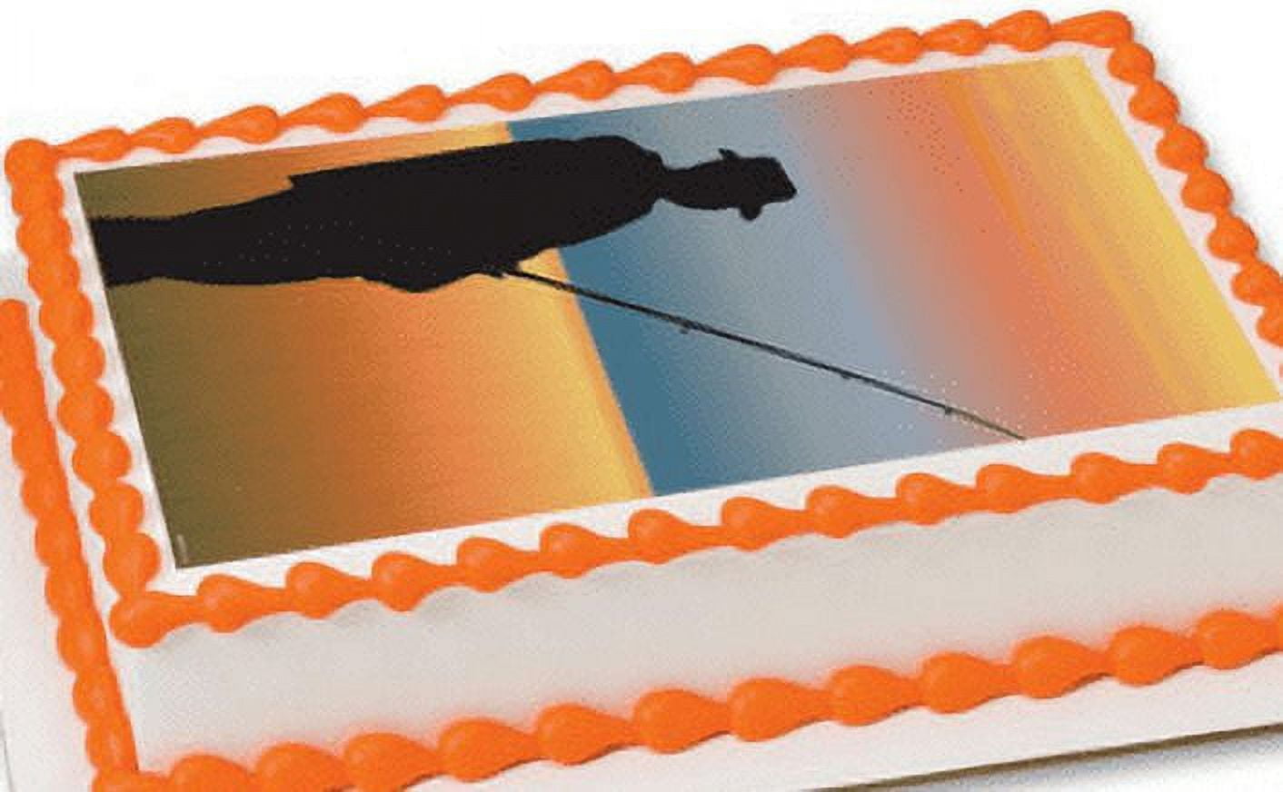 Fishing Edible Extra Large 8 x 10 Cake Decoration Topper Image ...