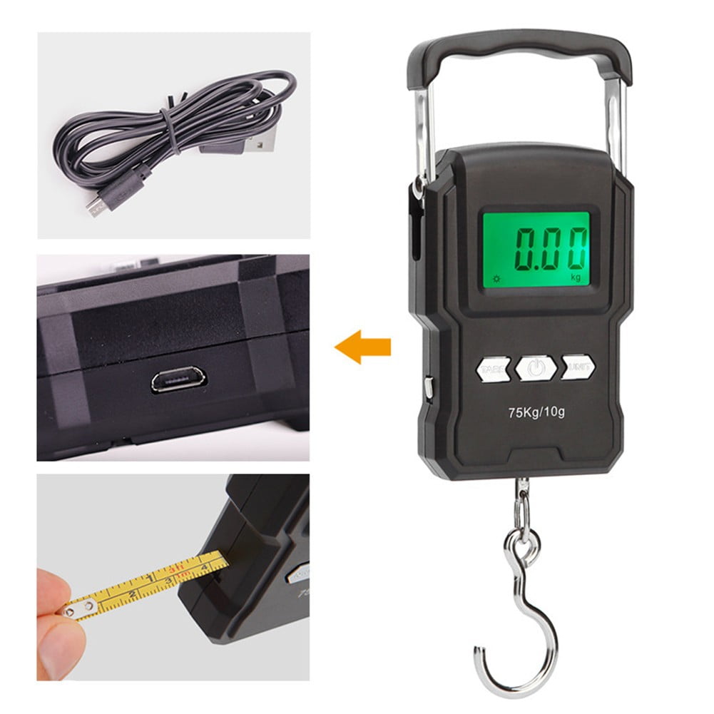 Fishing Electronic Digital Scale Portable Luggage Weighing 75kg Spring ...