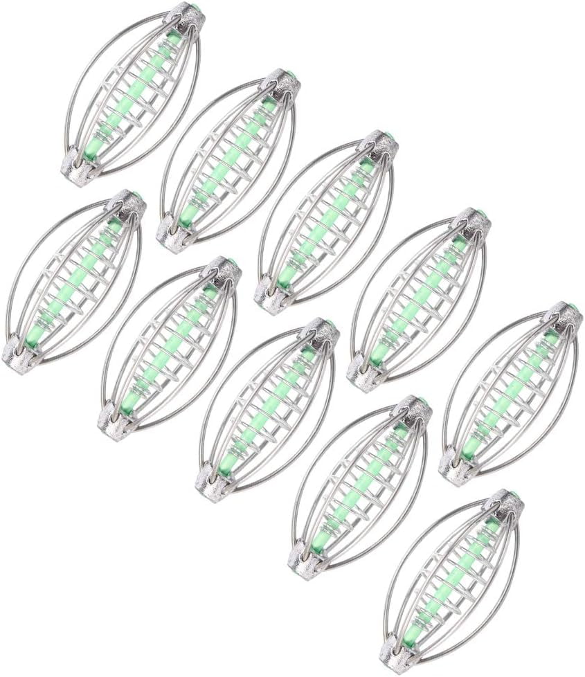 Fishing Feeder, 10pcs Stainless Steel Spring Fishing Feeder Bait Trap ...