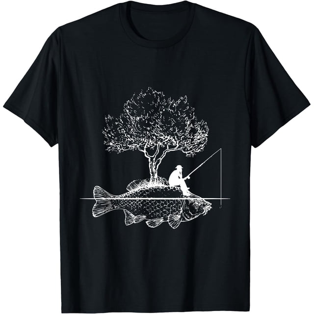 Fishing Fish Island Surreal Carp Angler T-Shirt,Royal Blue Color,Size S ...