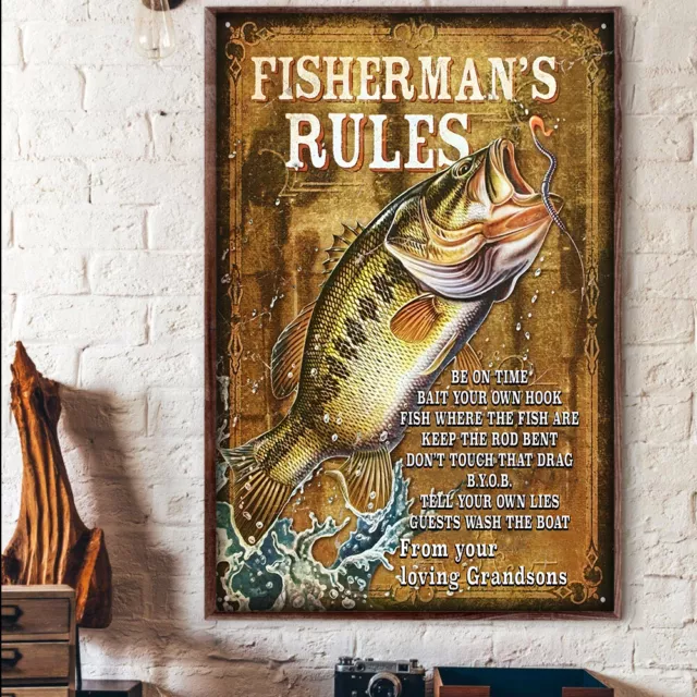 Fishing Fisherman'S Rules Be On Time Bait Your Own Hook Fish Where Fish ...